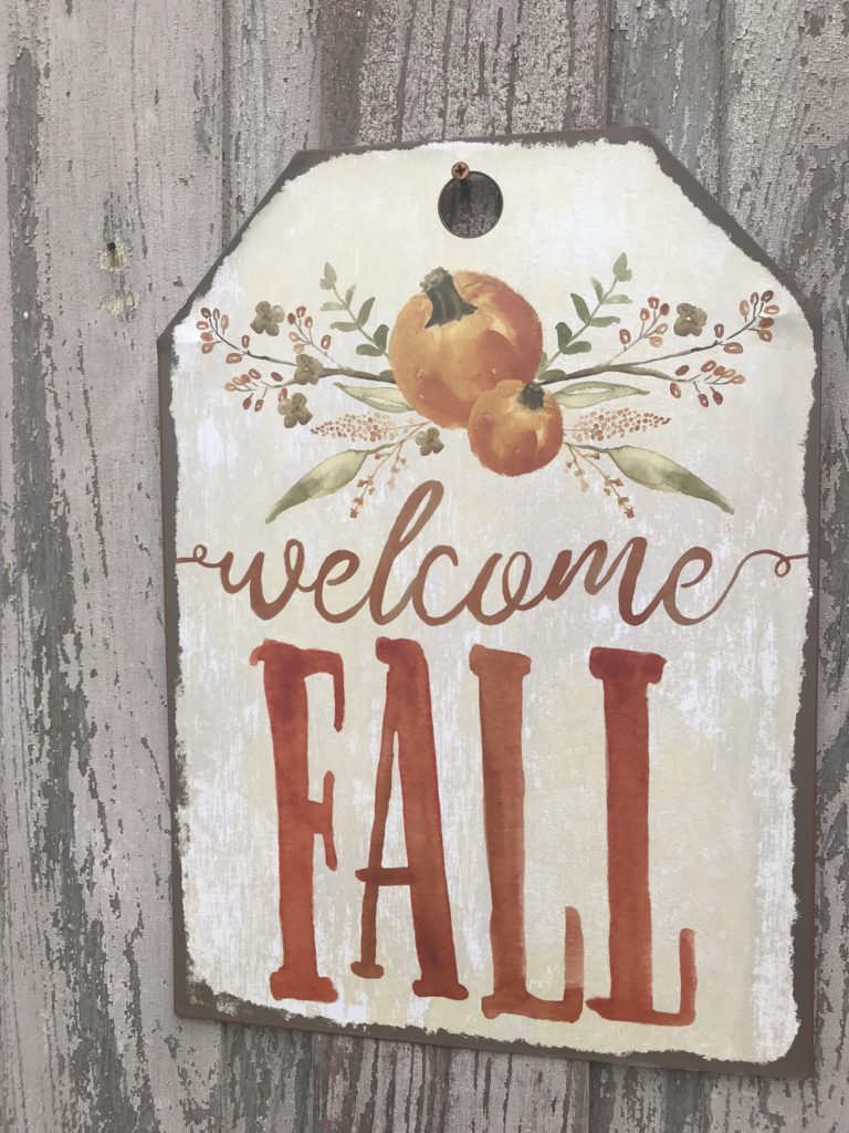Large Metal Welcome Fall Tag Sign - Kelea's Florals