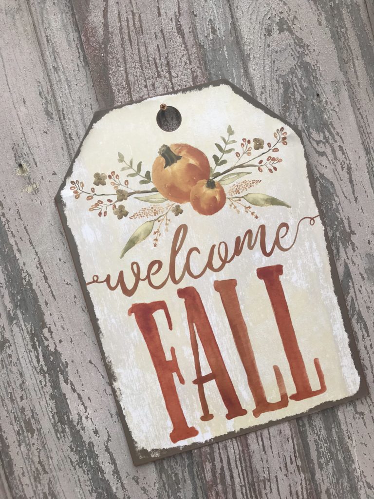 Large Metal Welcome Fall Tag Sign - Kelea's Florals