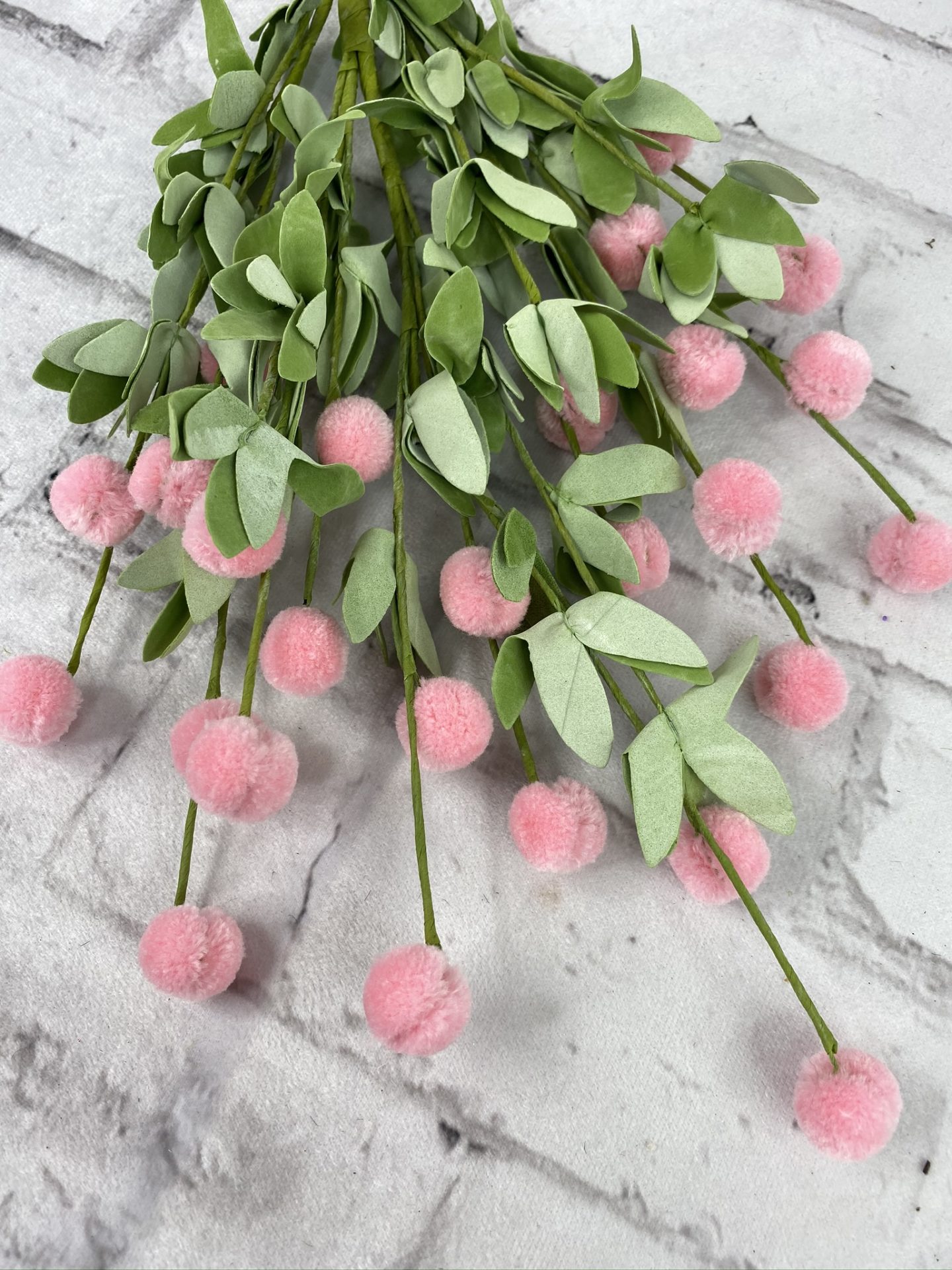 Pink Felt Ball Stem - Kelea's Florals