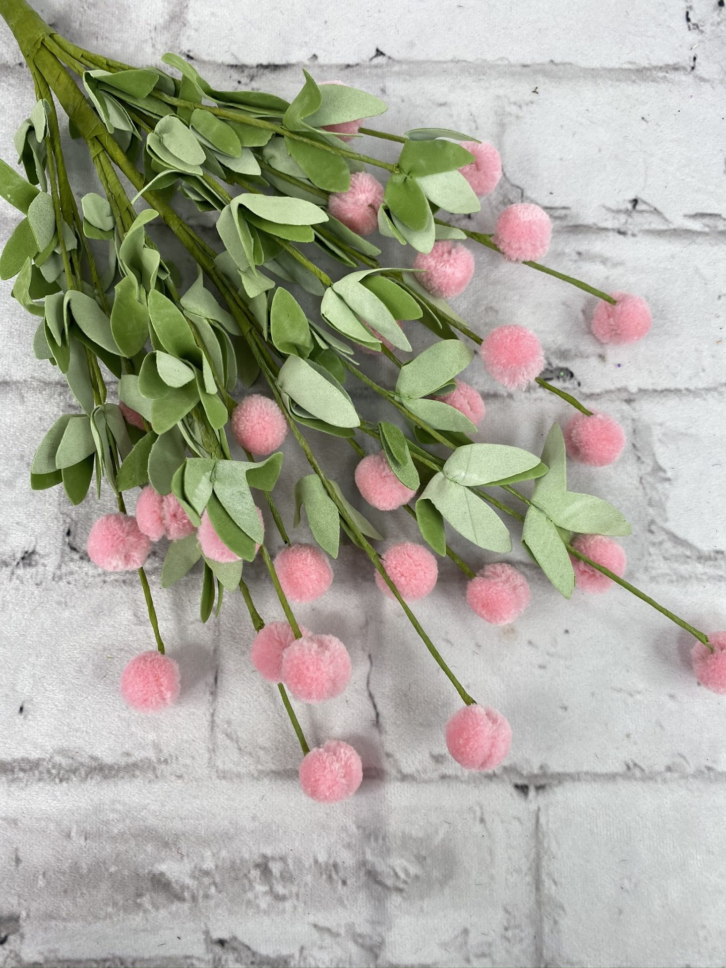 Pink Felt Ball Stem - Kelea's Florals