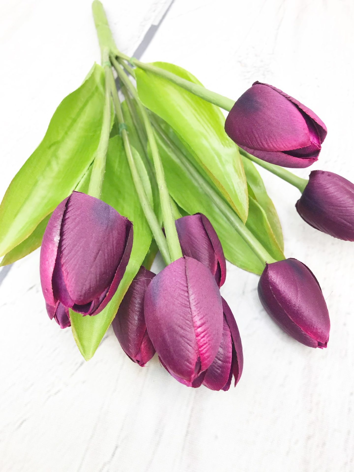 13" Purple Tulip Bush with 9 heads - Kelea's Florals