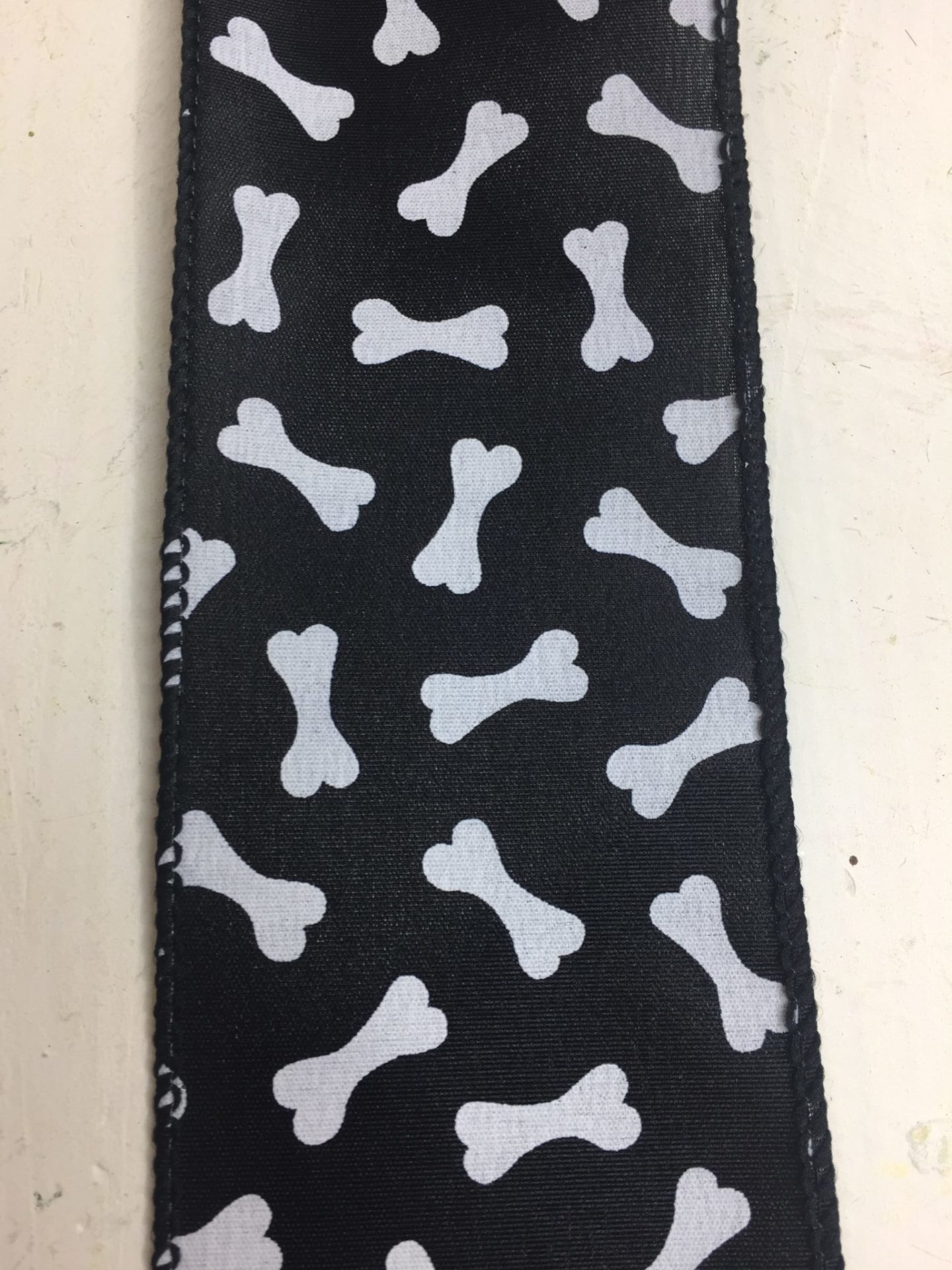 2.5" Black and White Dog Bones Ribbon on a 10 Yard Roll - Kelea's Florals
