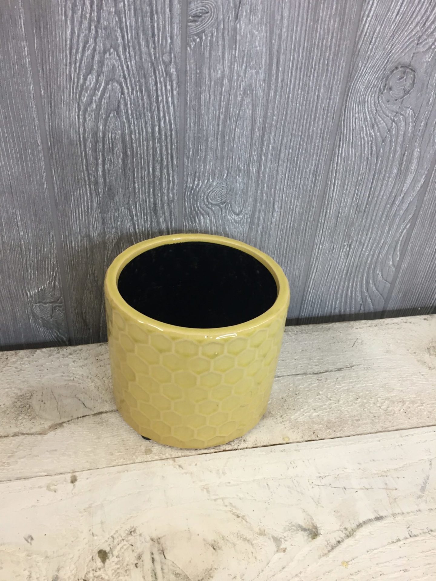 Ocher Honey Comb Ceramic Container - Kelea's Florals