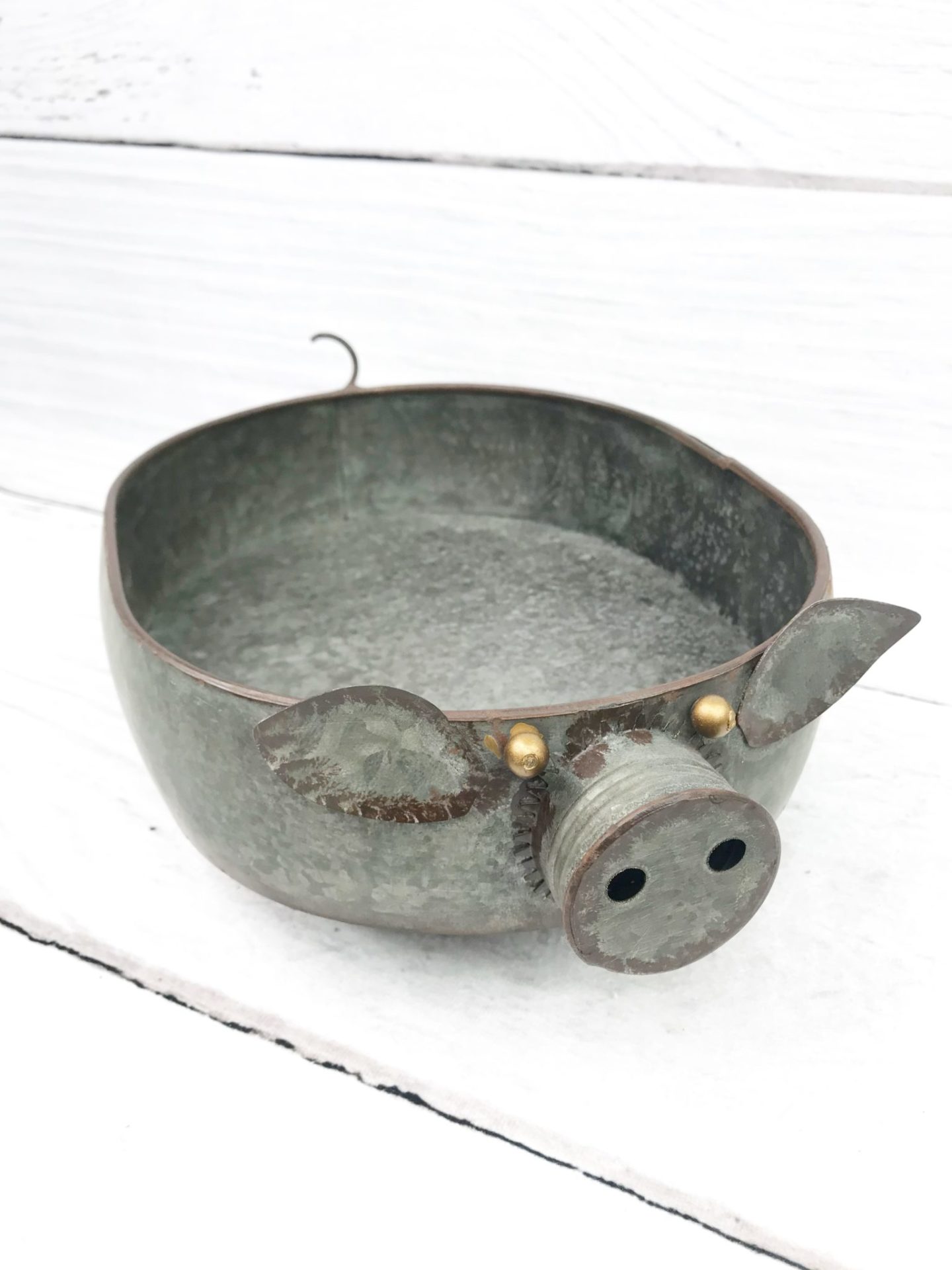 Small Galvanized Pig Container - Kelea's Florals