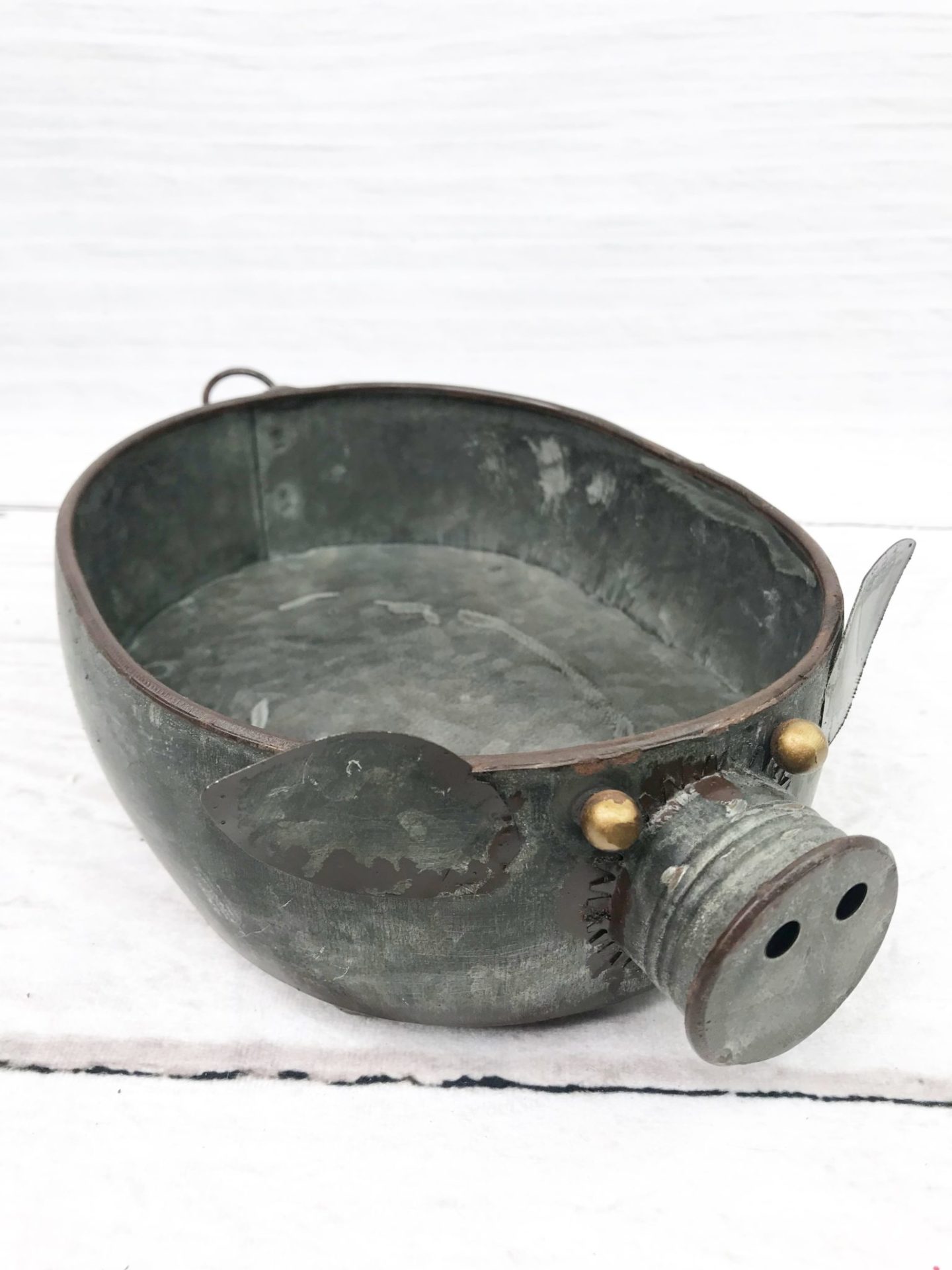 Small Galvanized Pig Container - Kelea's Florals