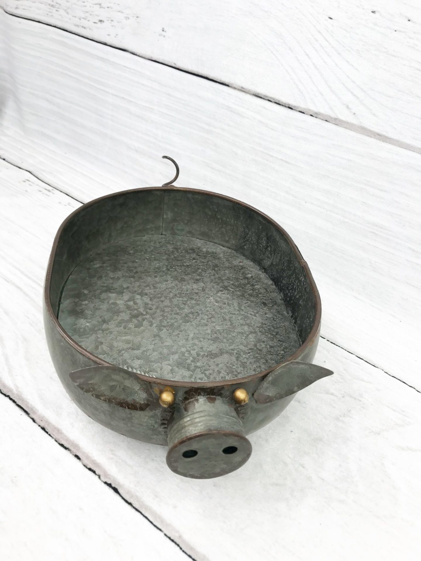 Large Galvanized Pig Container - Kelea's Florals