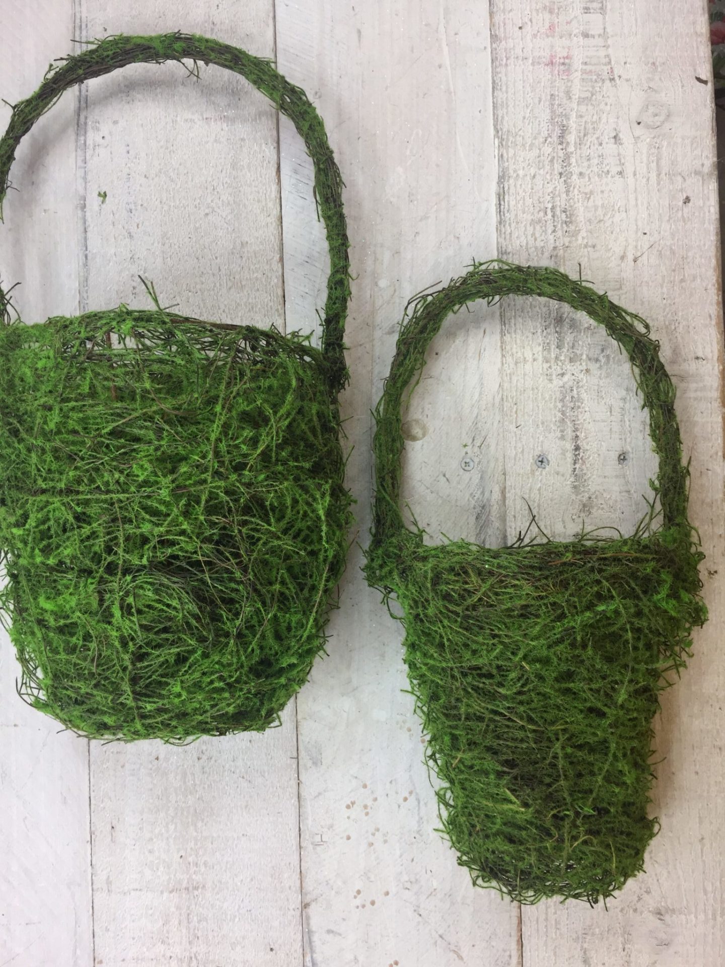 Set of 2 Moss Half Basket Large and Small - Kelea's Florals