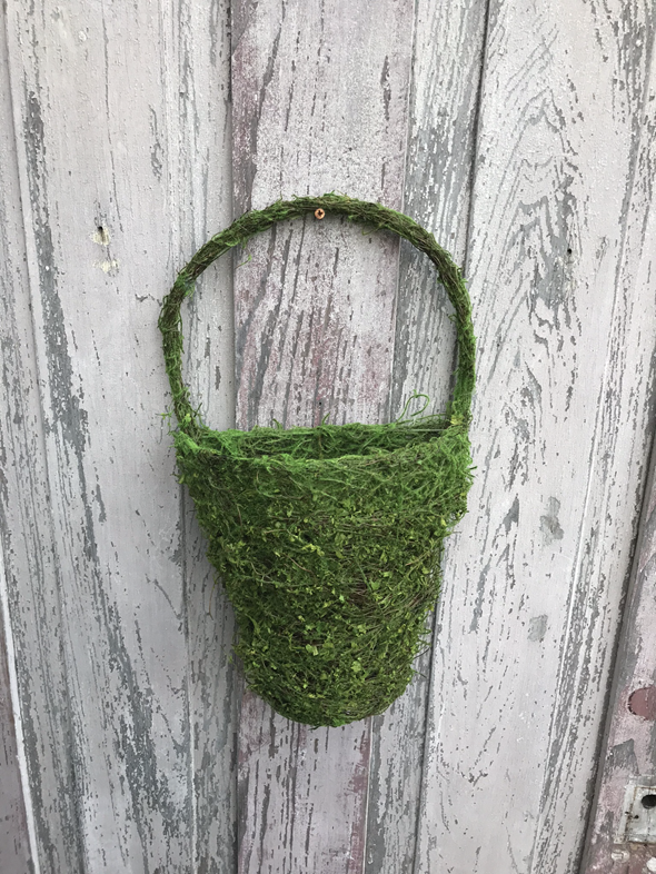 Moss covered Grapevine Wall Basket - Kelea's Florals