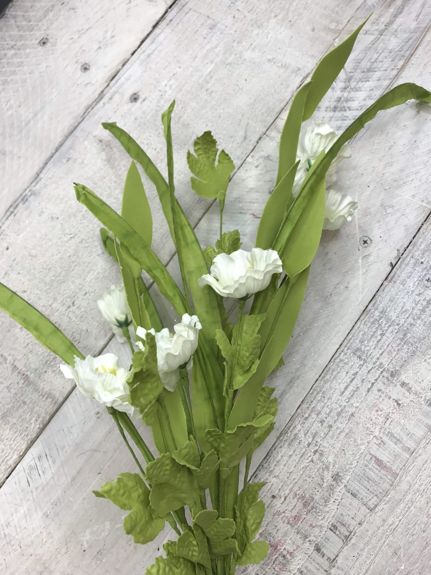 23" White Poppy Pick - Kelea's Florals