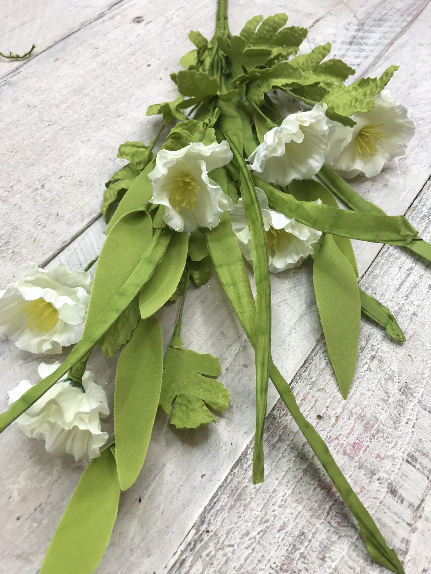 23" White Poppy Pick - Kelea's Florals