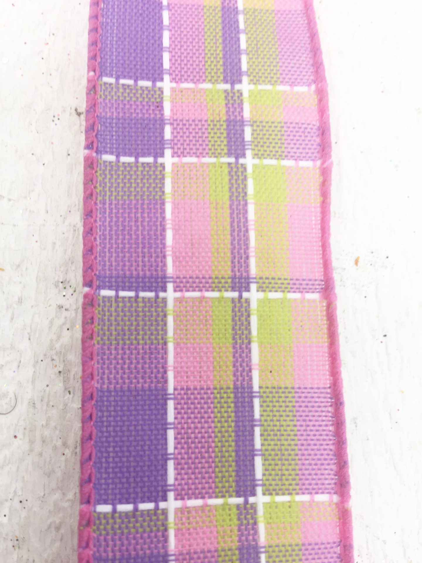 1.5" X 50 Yards Lavender Pink Green Plaid - Kelea's Florals