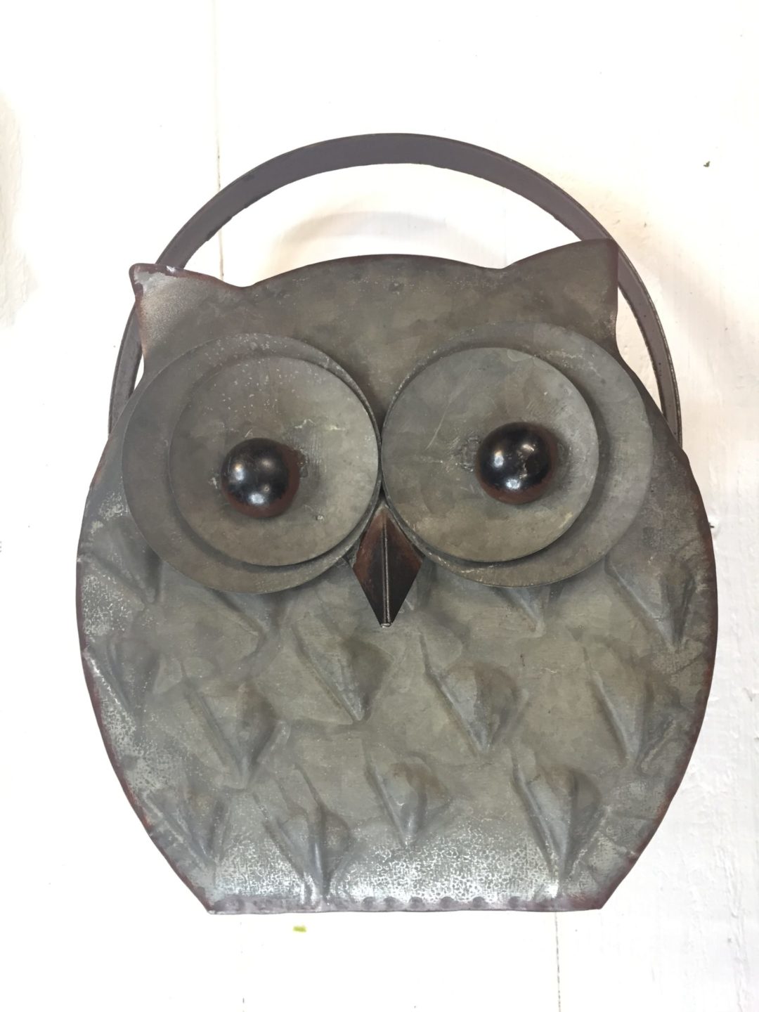 Large Metal Owl Container - Kelea's Florals