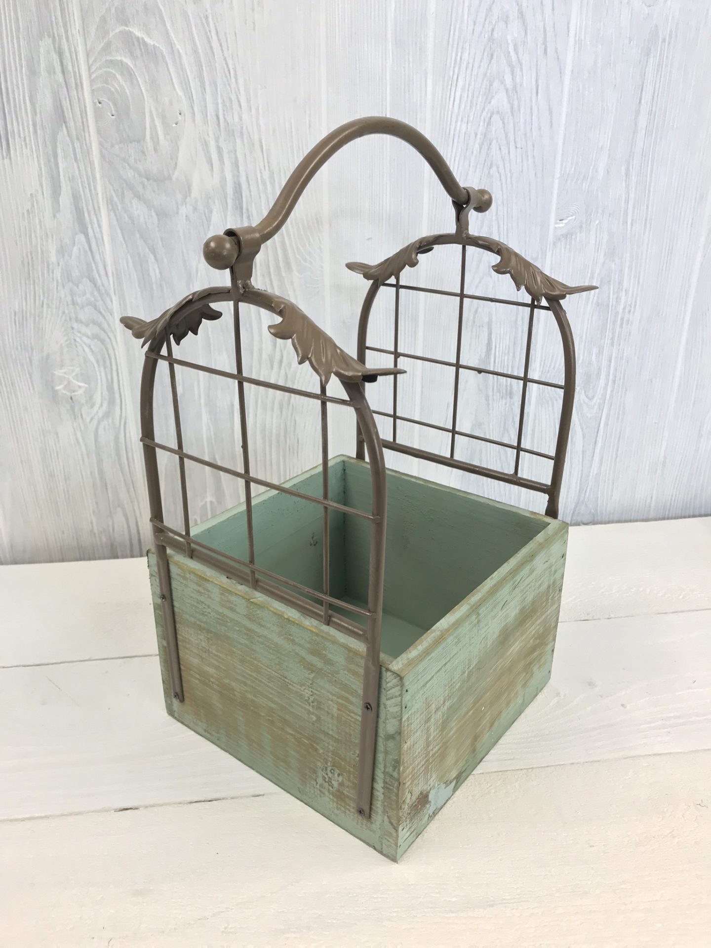 Large Square Green Trellis Planter Box - Kelea's Florals