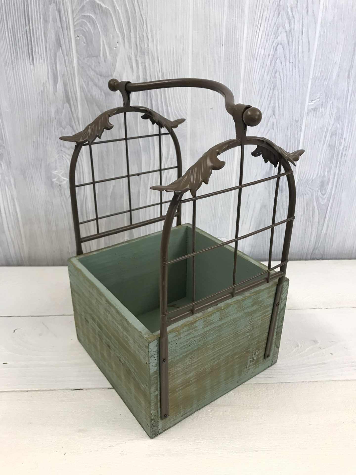 Large Square Green Trellis Planter Box - Kelea's Florals