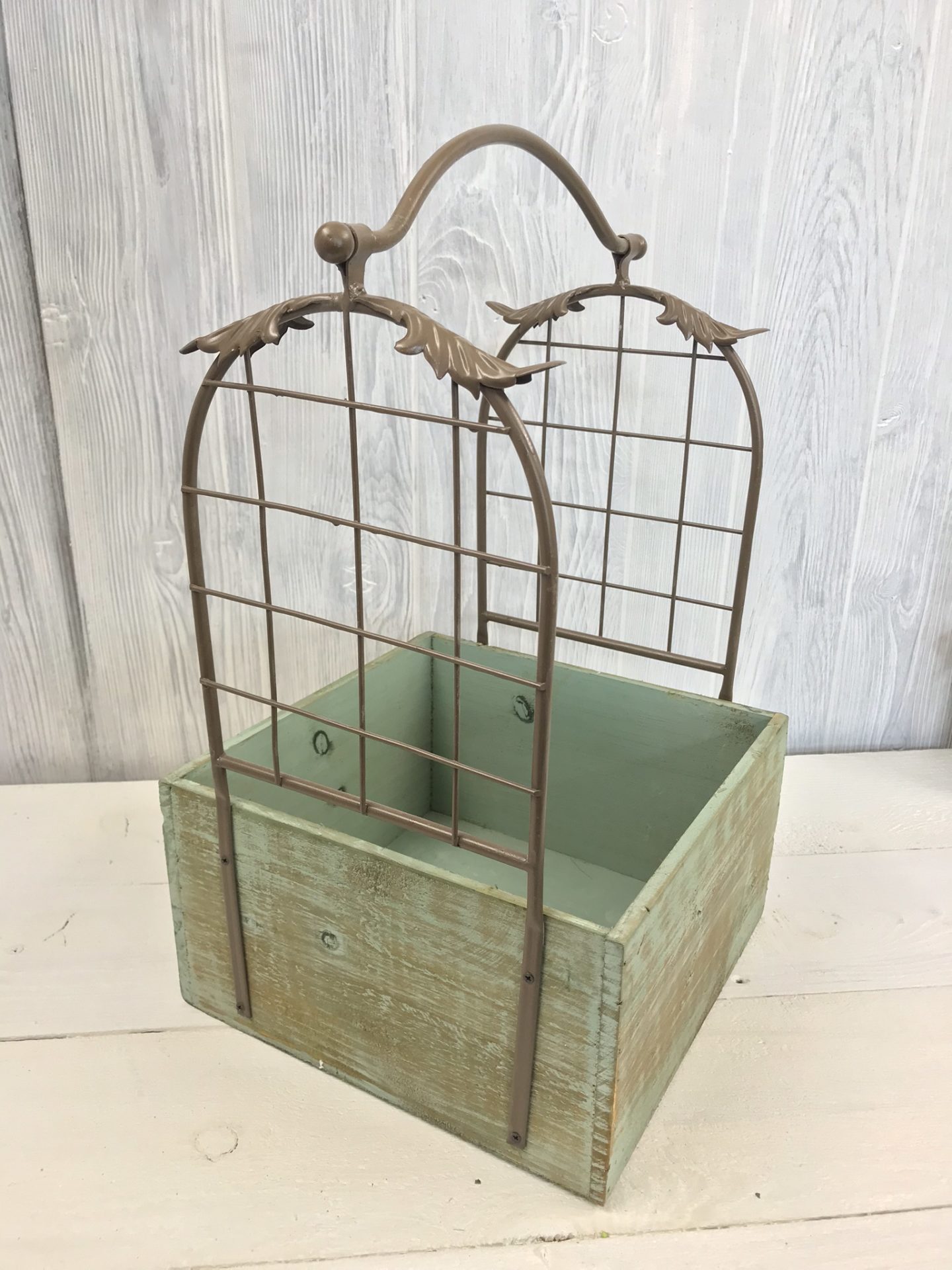Large Square Green Trellis Planter Box - Kelea's Florals