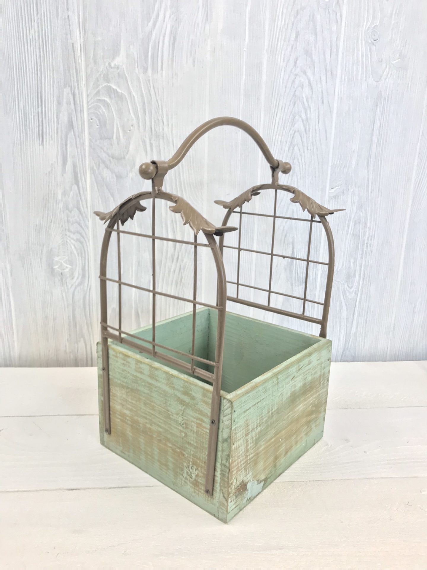 Small Square Green Trellis Planter Box - Kelea's Florals