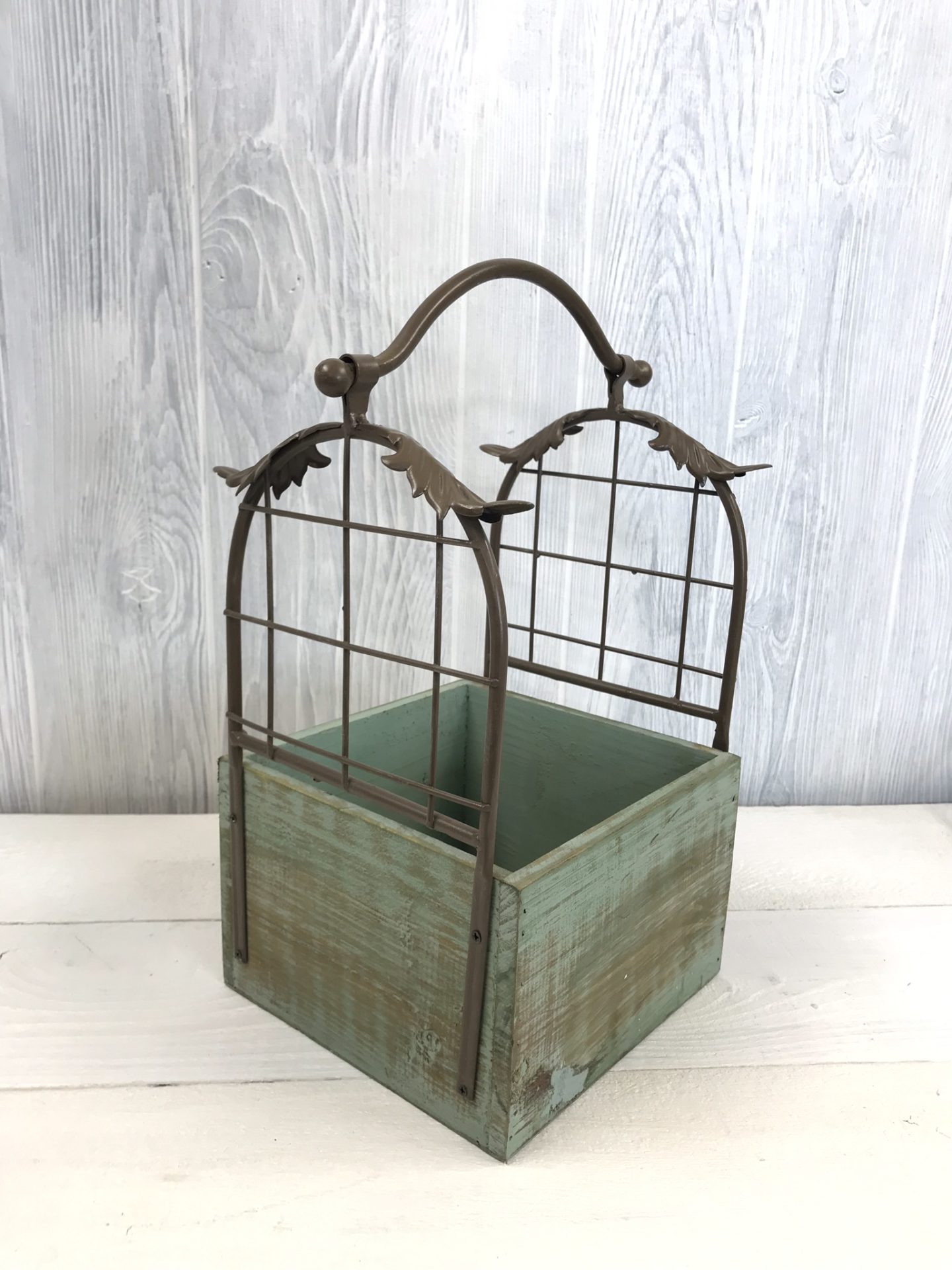 Small Square Green Trellis Planter Box - Kelea's Florals