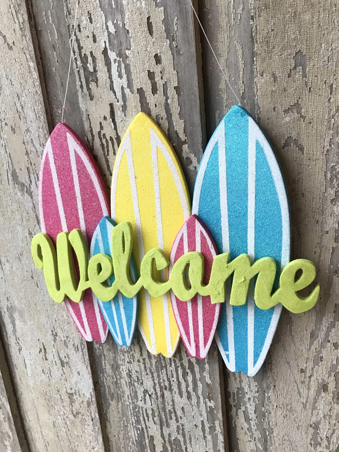 GLITTER SURF BOARD WELCOME SIGN - Kelea's Florals