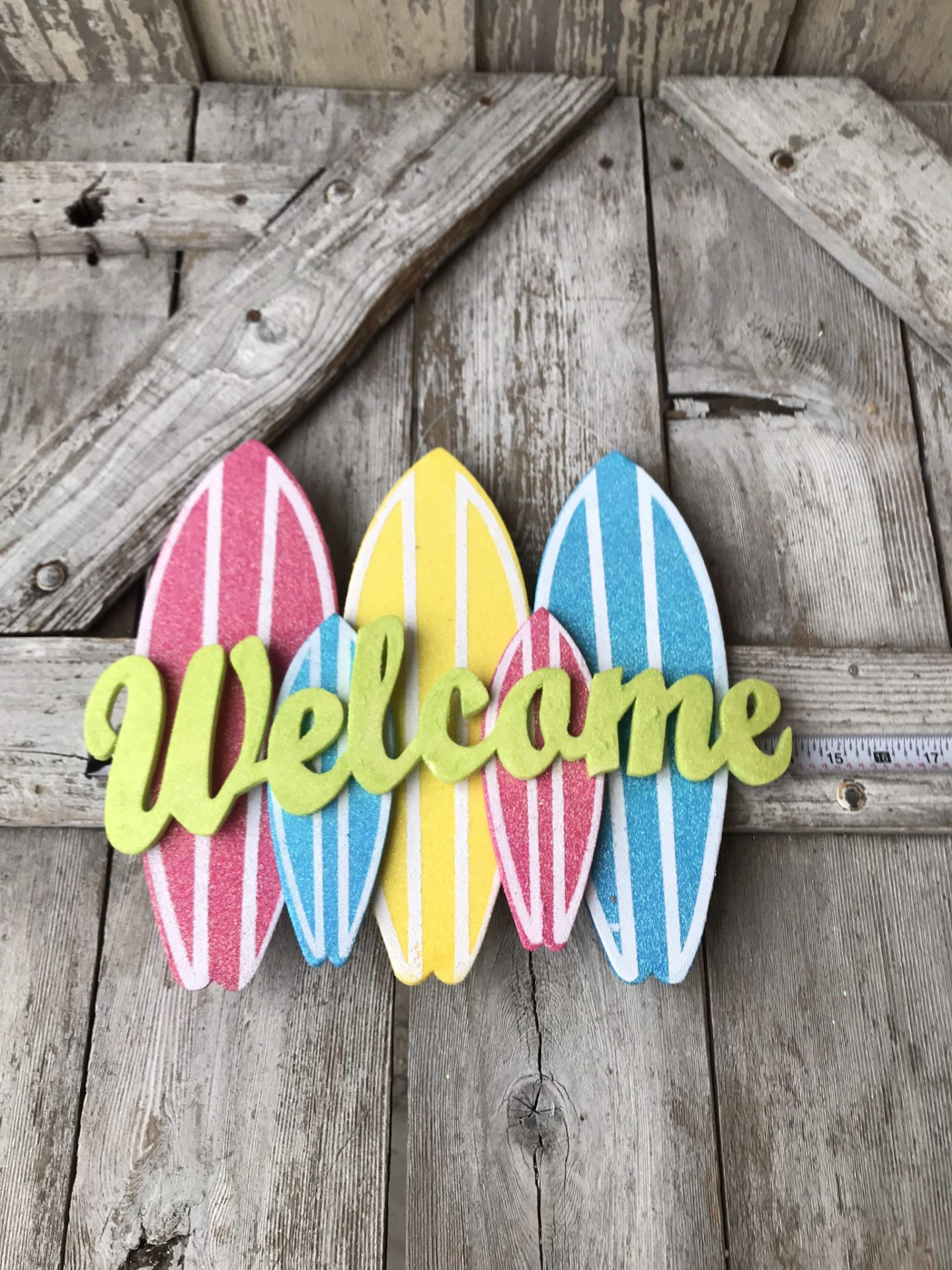 GLITTER SURF BOARD WELCOME SIGN - Kelea's Florals