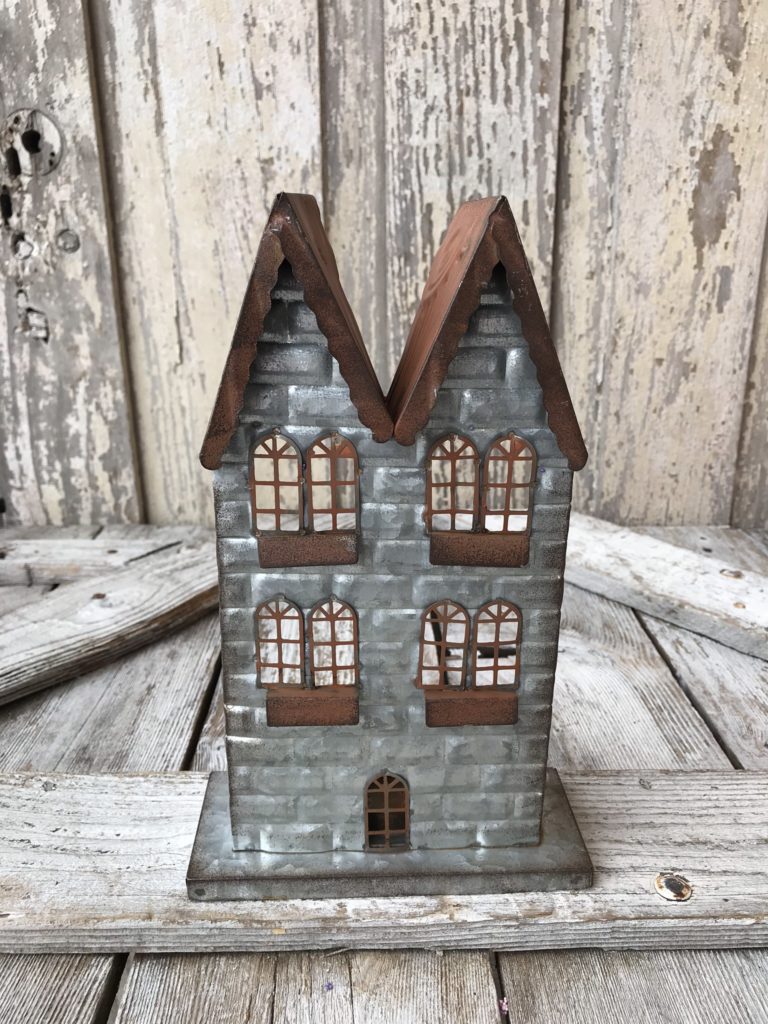Rustic Galvanized Metal House with 2 Peeks - Kelea's Florals