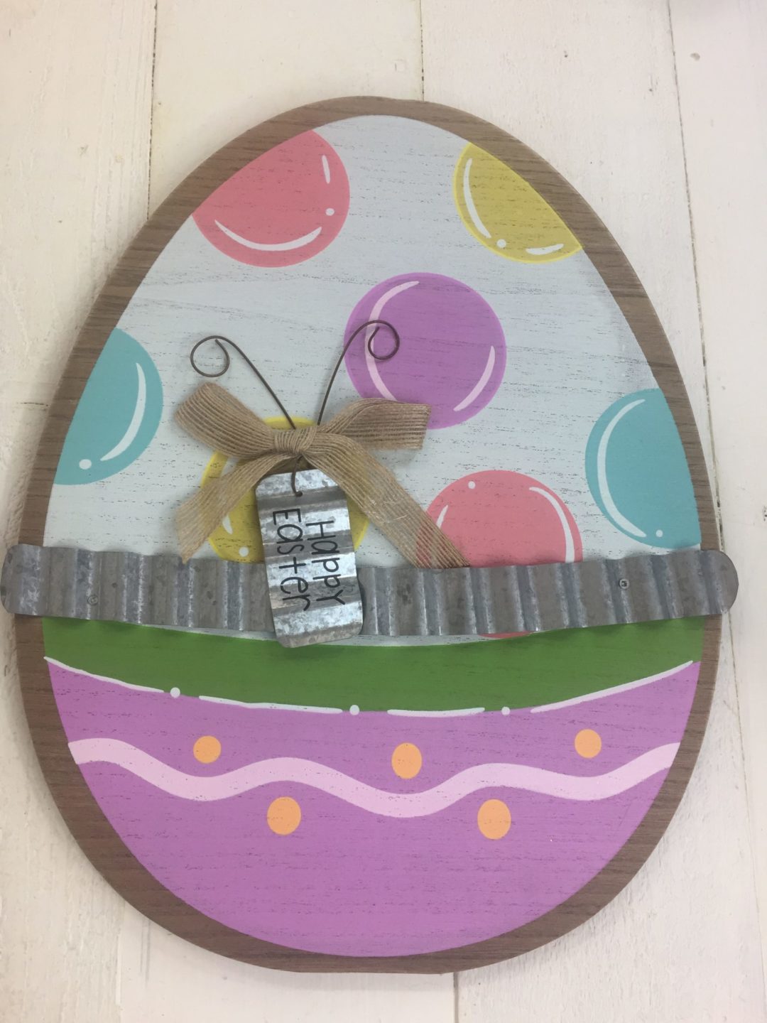 Wood Happy Easter Egg Sign - Kelea's Florals