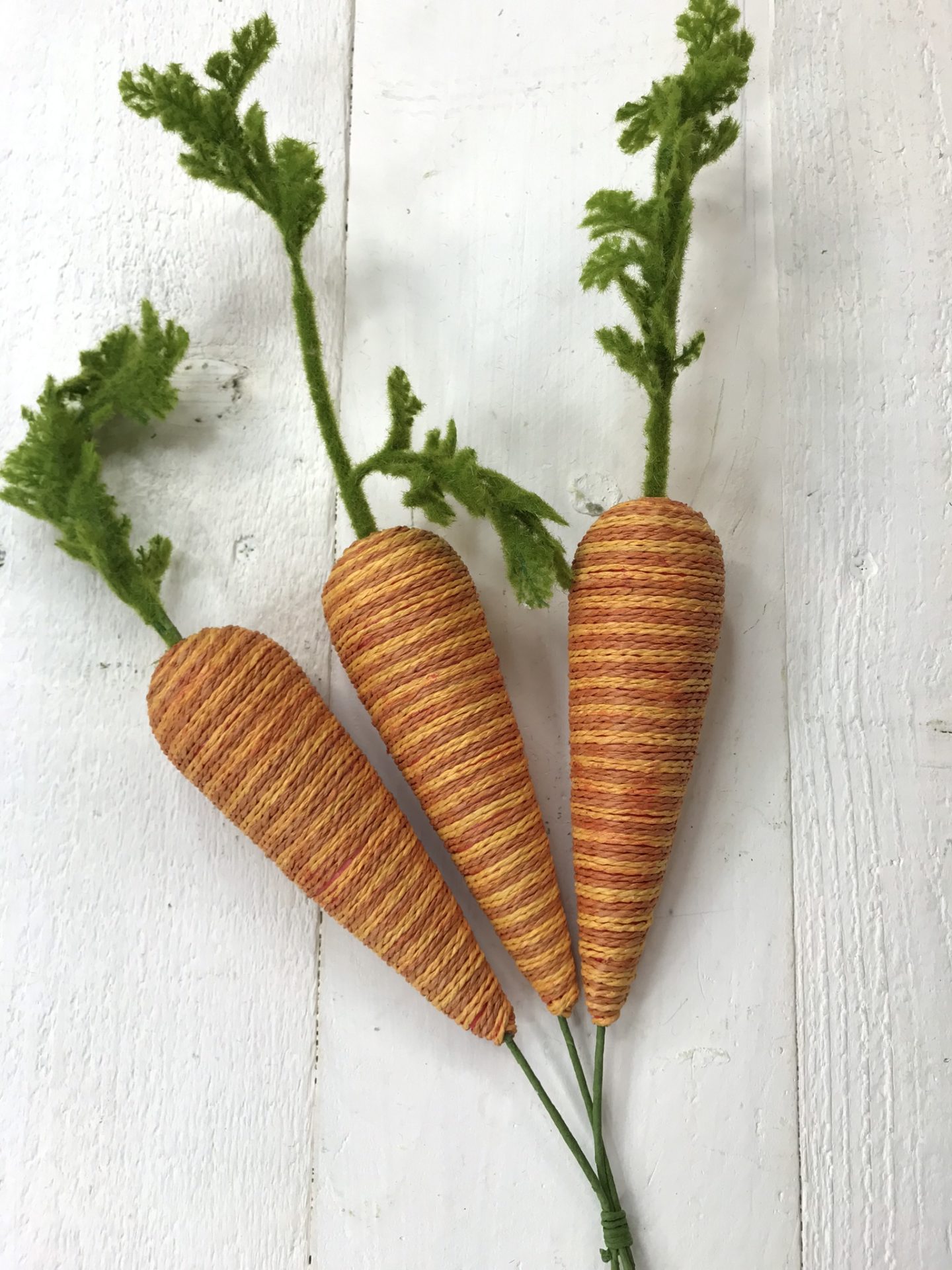 15" Set of 3 Twine Carrot Stem - Kelea's Florals