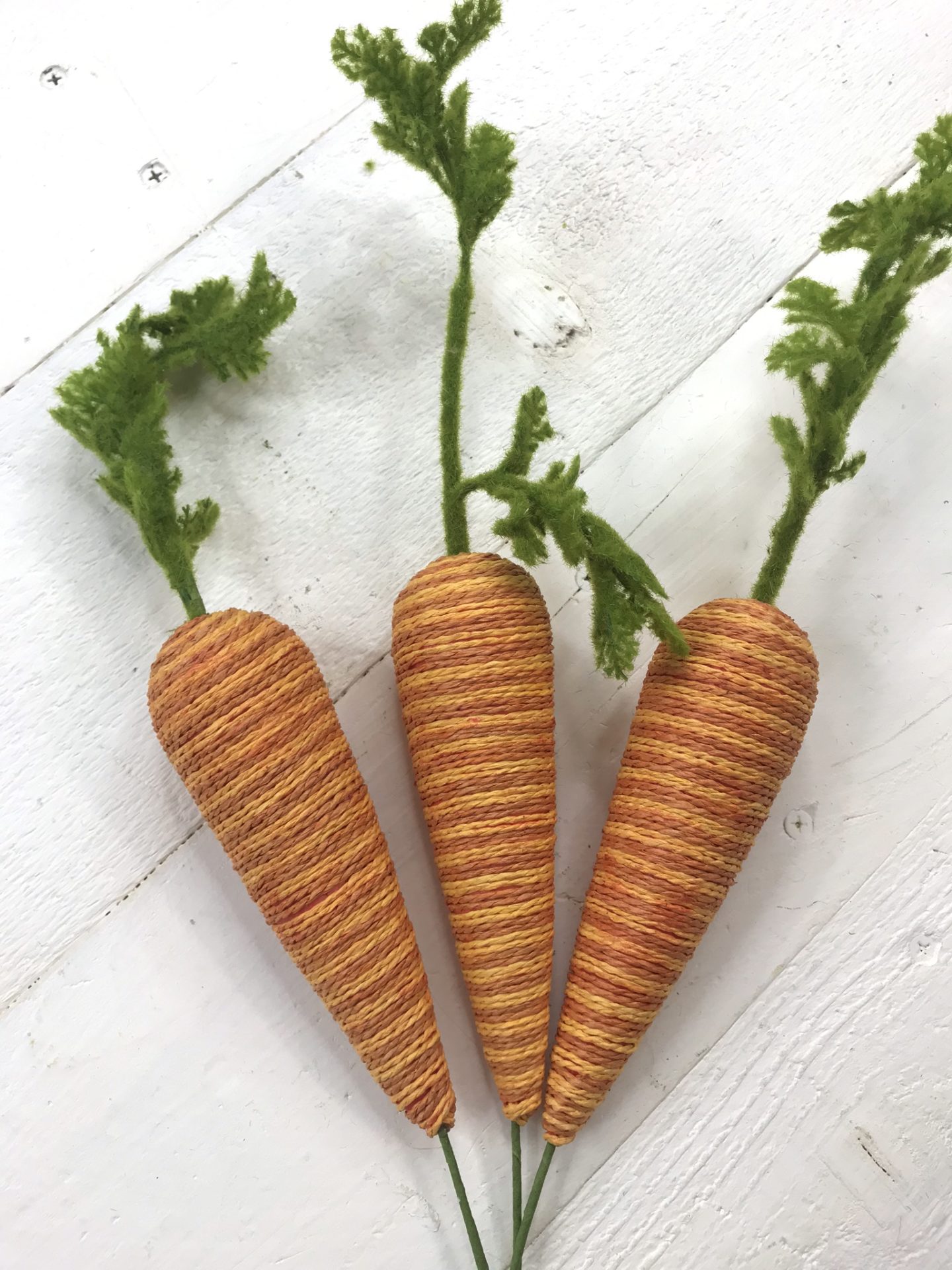 15" Set of 3 Twine Carrot Stem - Kelea's Florals
