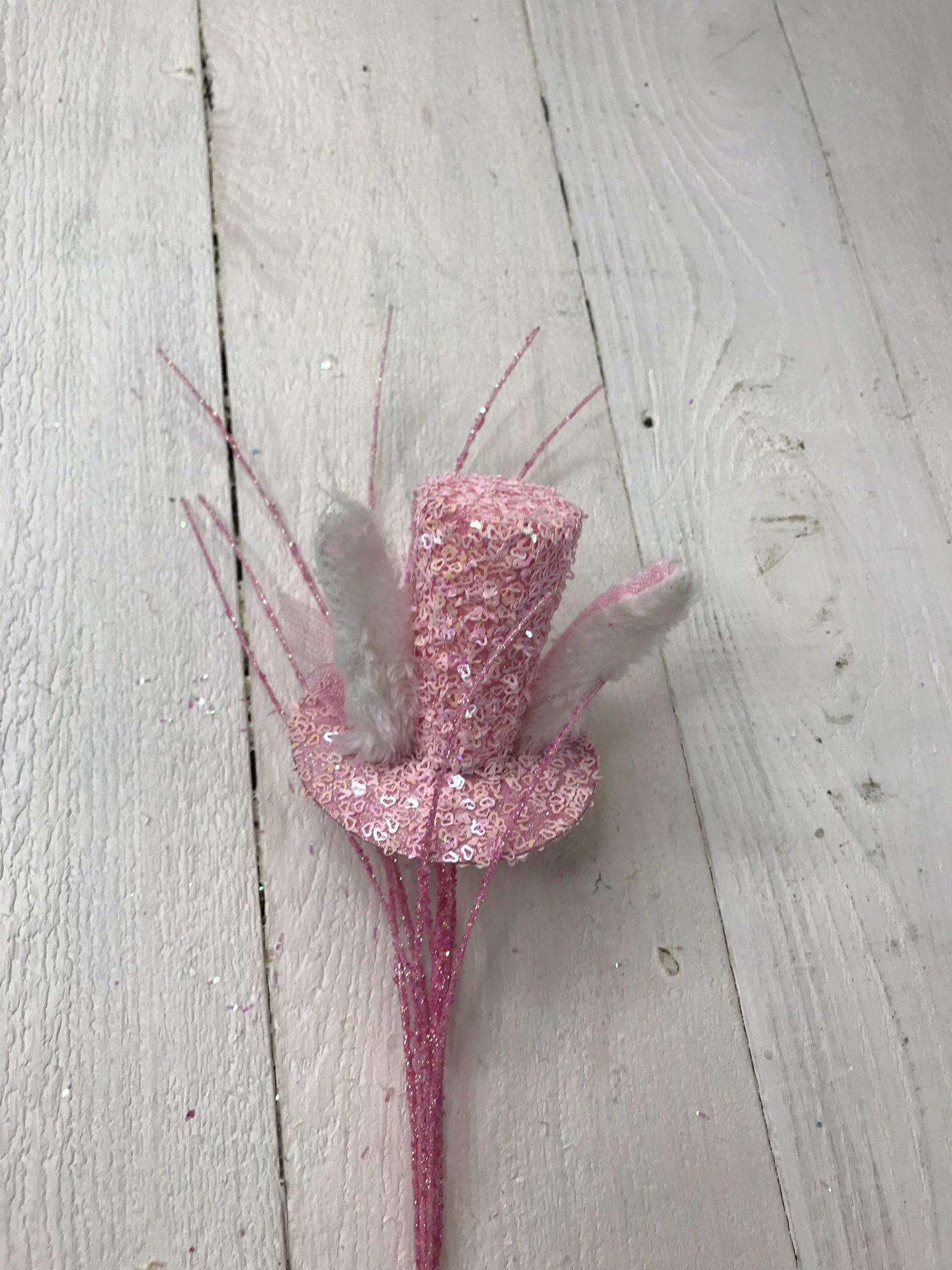 20 " Pink Top hat with Bunny Ears Pick - Kelea's Florals