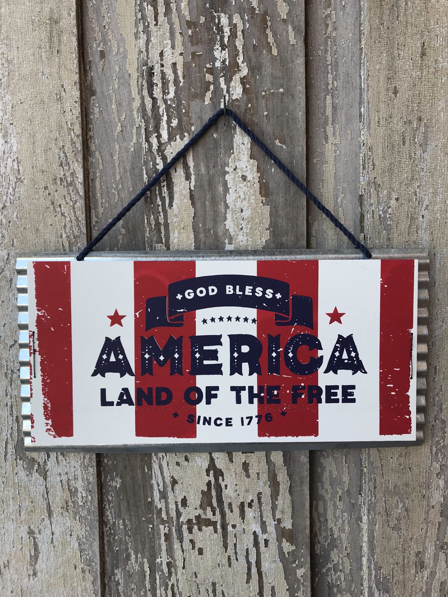 God Bless America - land of the free metal sign - Kelea's Florals