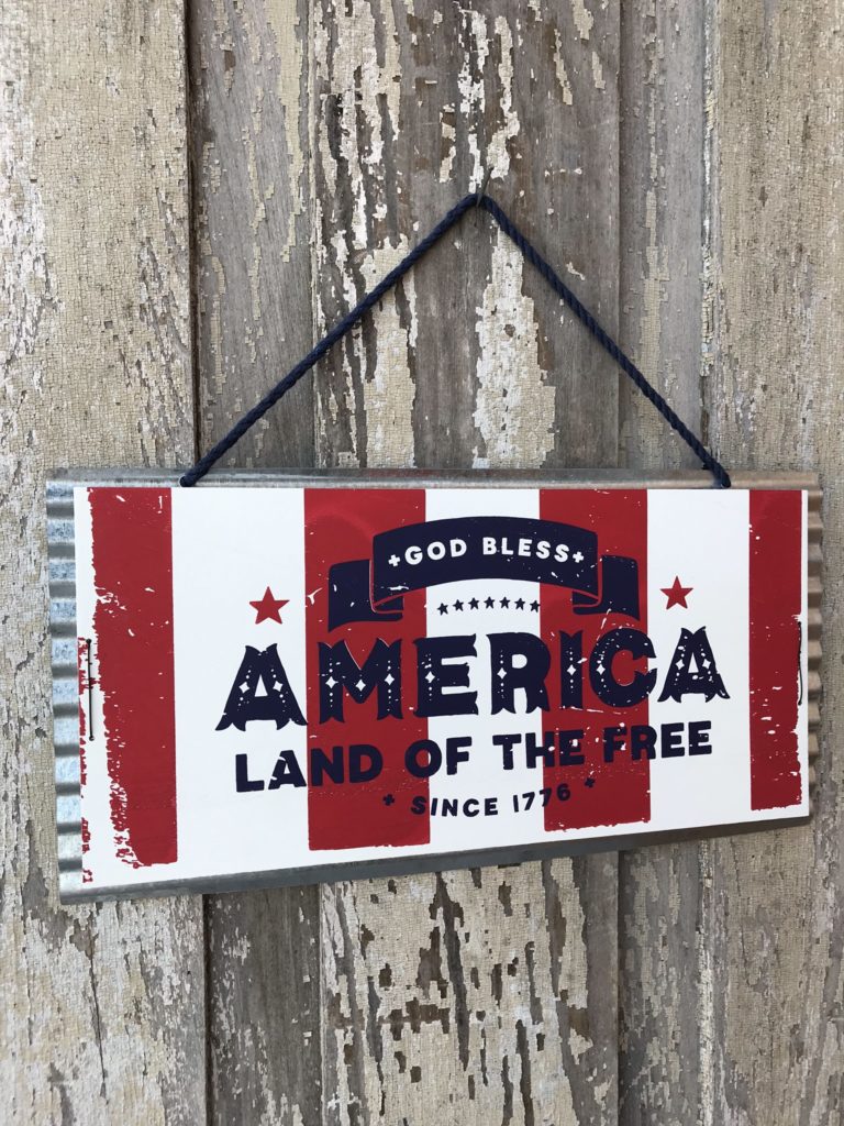 God Bless America - land of the free metal sign - Kelea's Florals
