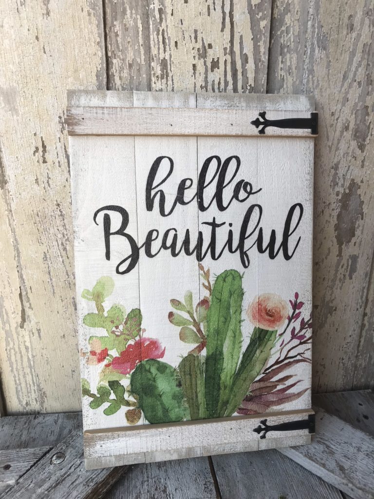 Hello Beautiful Wall Sign - Kelea's Florals