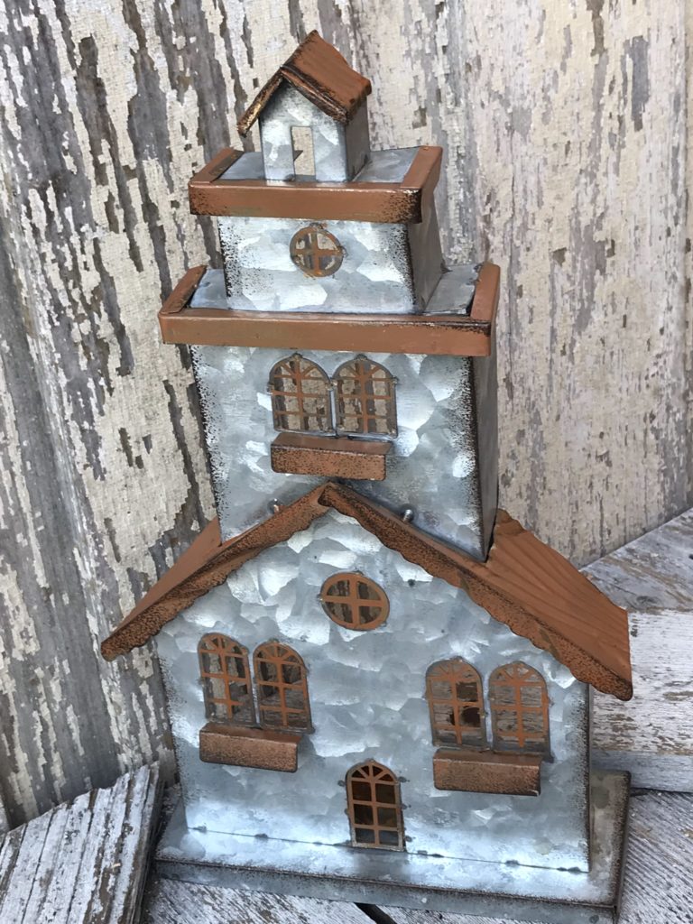 Rustic Galvanized Metal House - Kelea's Florals