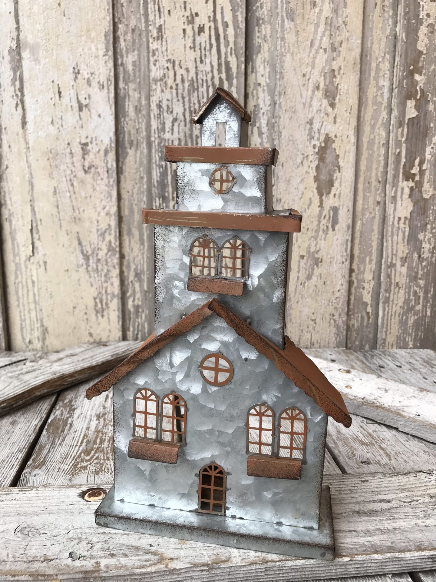 Rustic Galvanized Metal House - Kelea's Florals