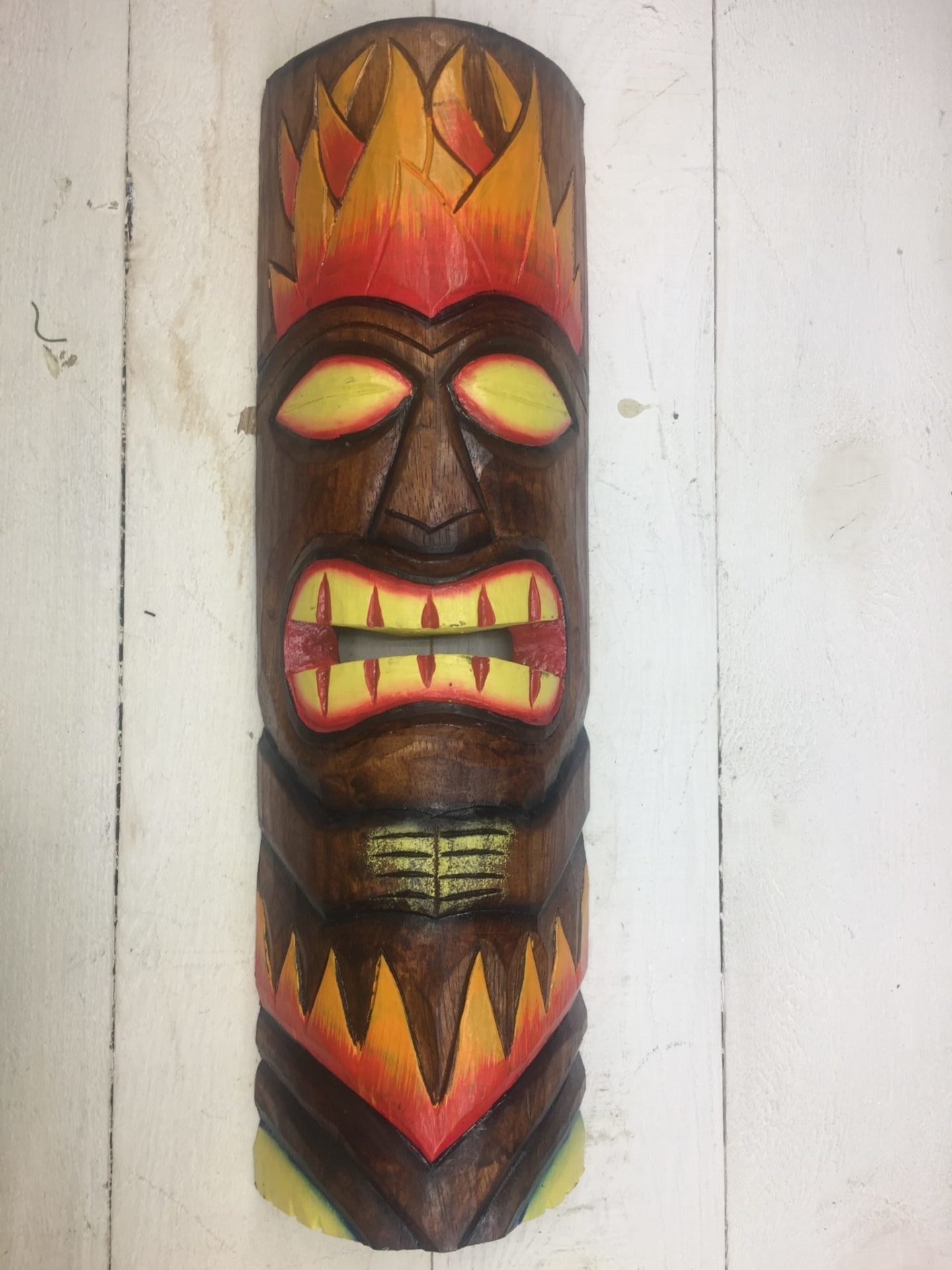 20" Red Face Tiki Totem Pole Mask - Kelea's Florals