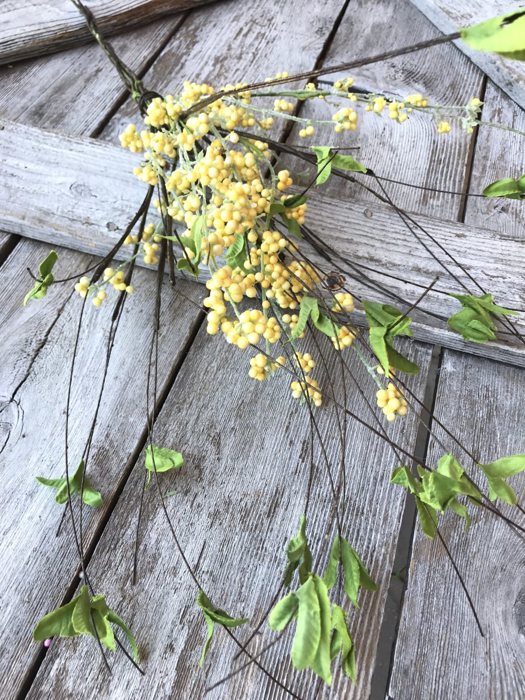 21in Yellow Twig and Sprigs Bush - Kelea's Florals