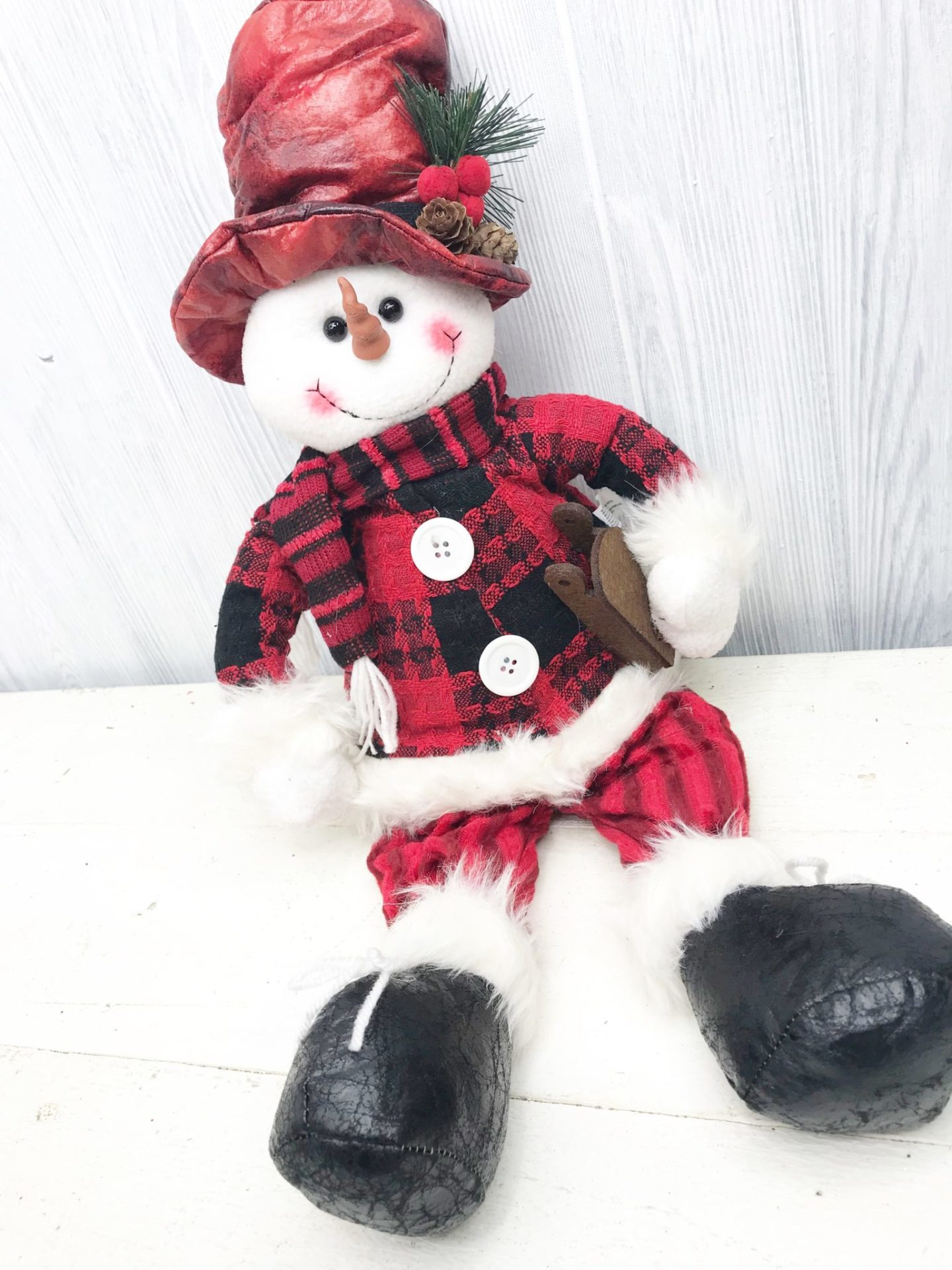 Plush Snowman with dangle legs - Kelea's Florals