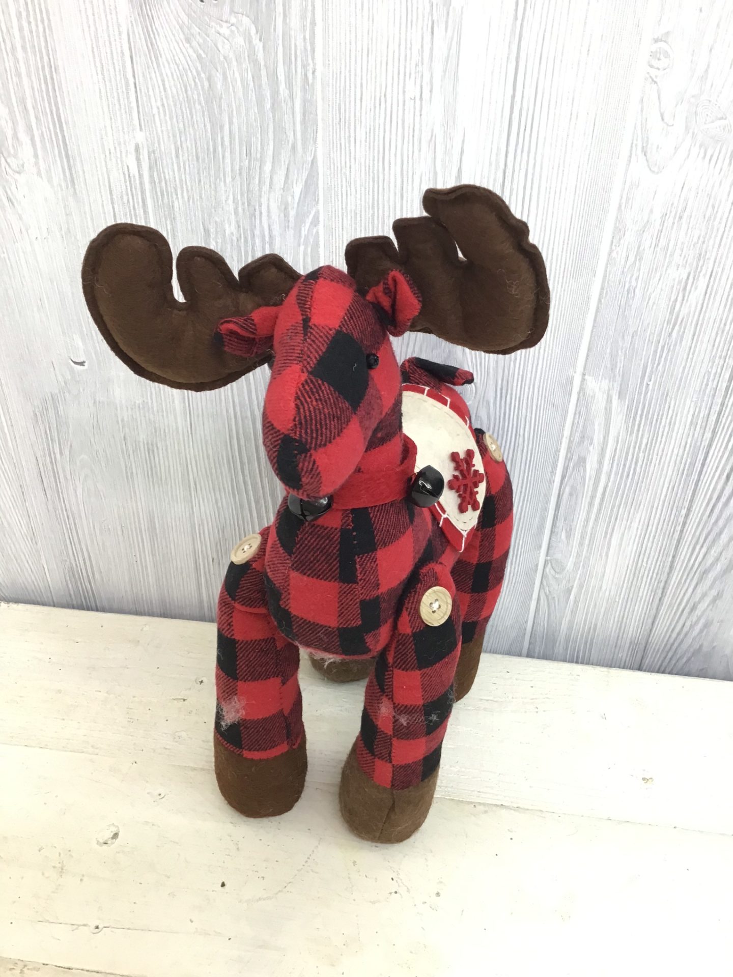 Plush Red and Black Buffalo Check Deer - Kelea's Florals