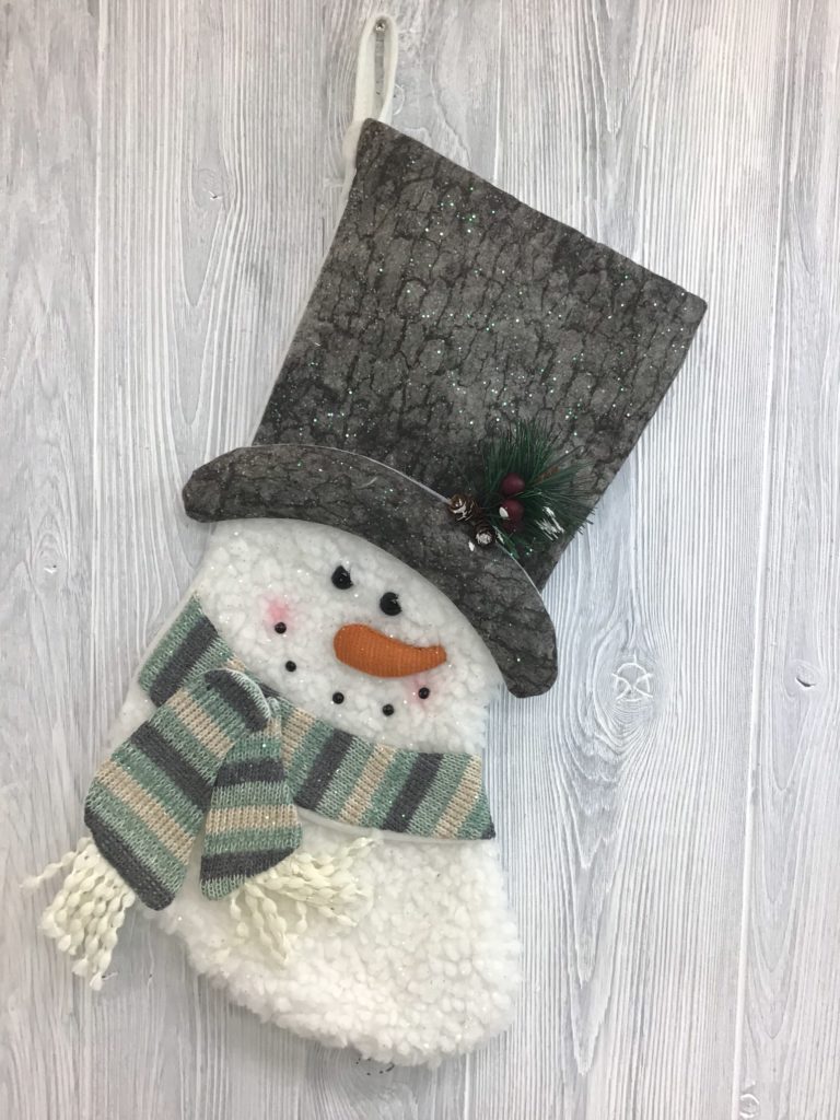 Snowman Stocking with top hat - Kelea's Florals