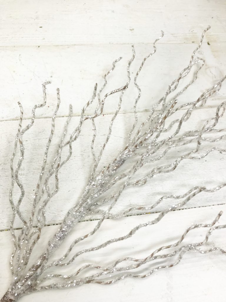 Silver Glitter Twig - Kelea's Florals