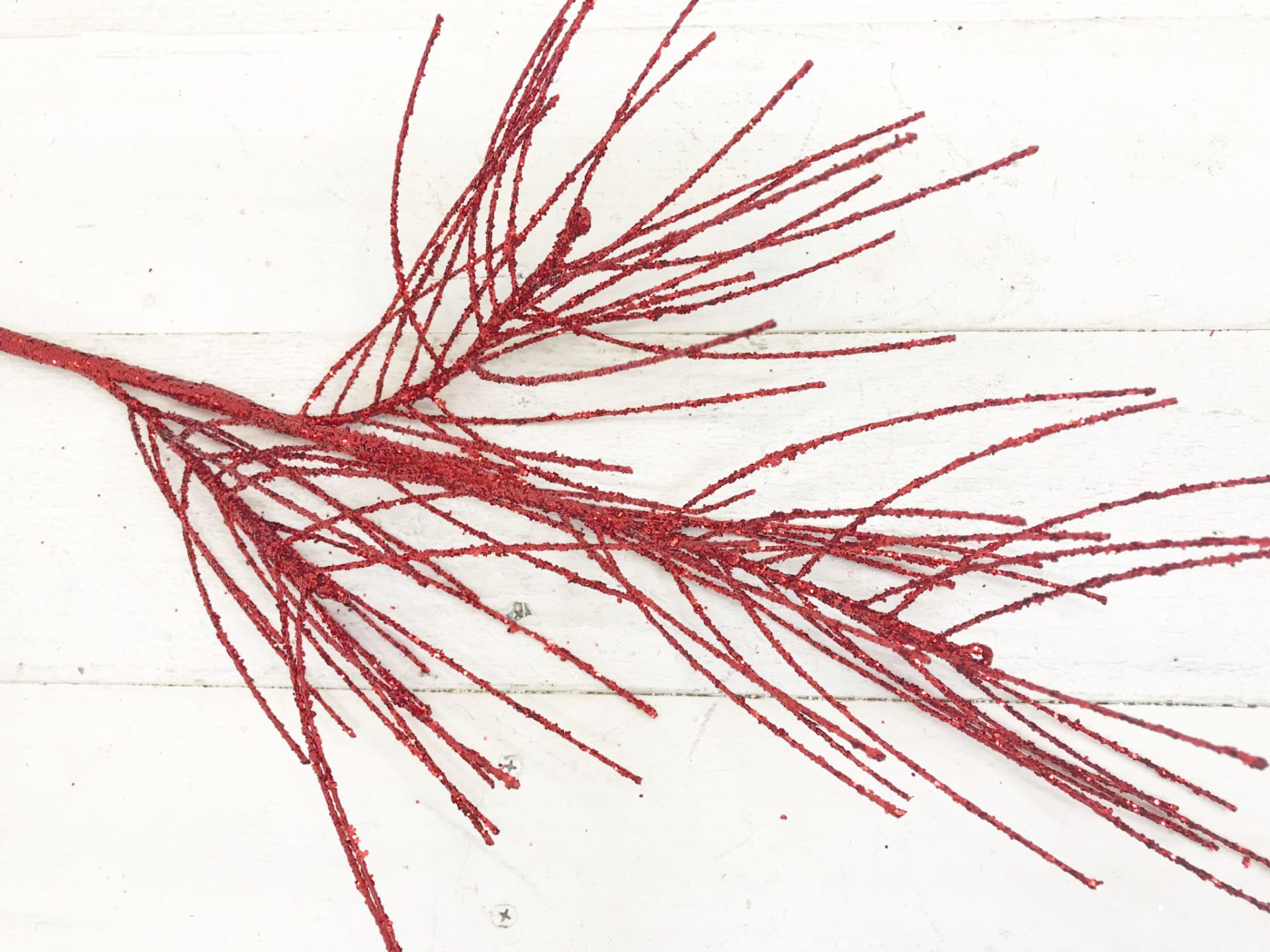 Red Glitter Pine Stem - Kelea's Florals