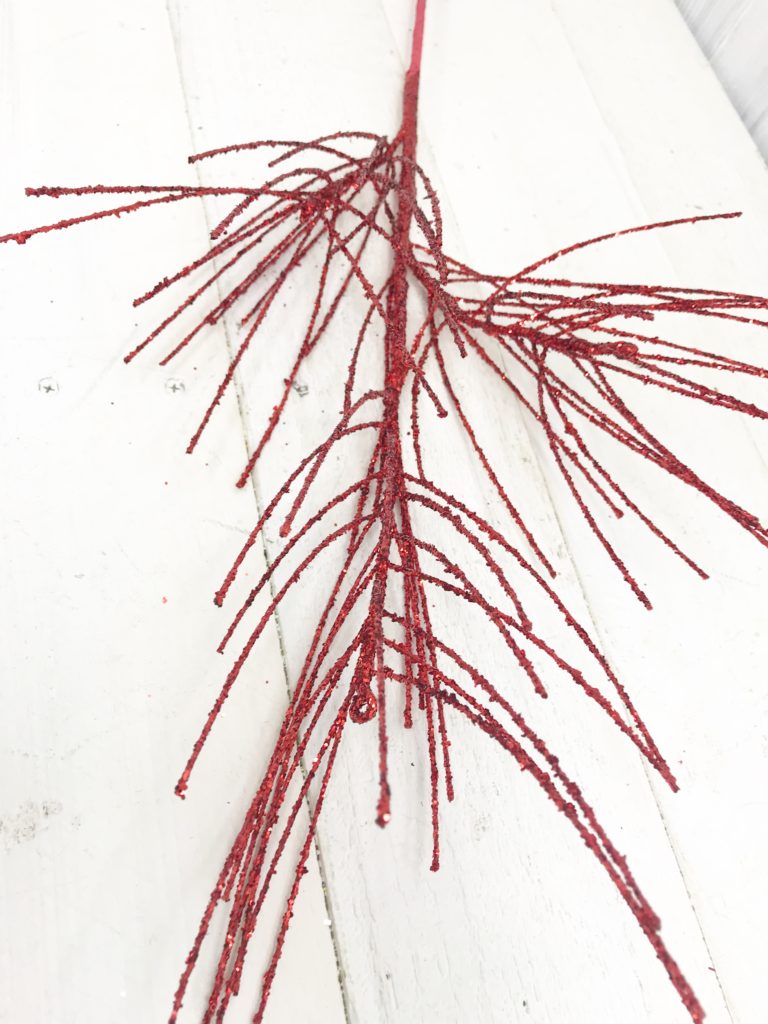 Red Glitter Pine Stem - Kelea's Florals