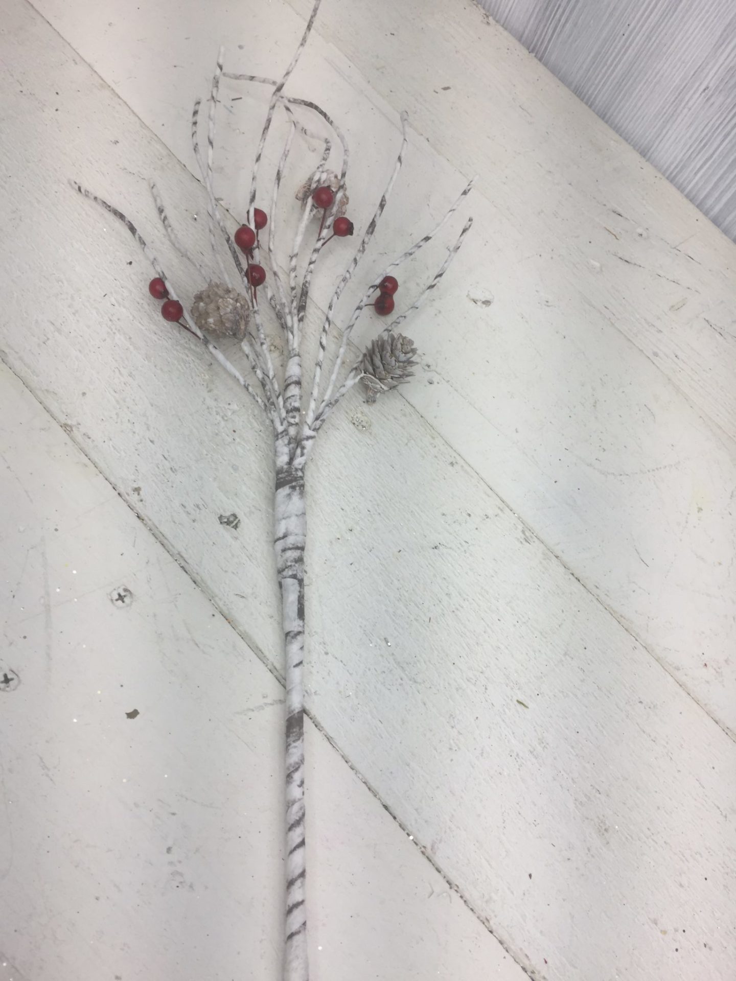 Birch Berry Pine cone Pick - Kelea's Florals