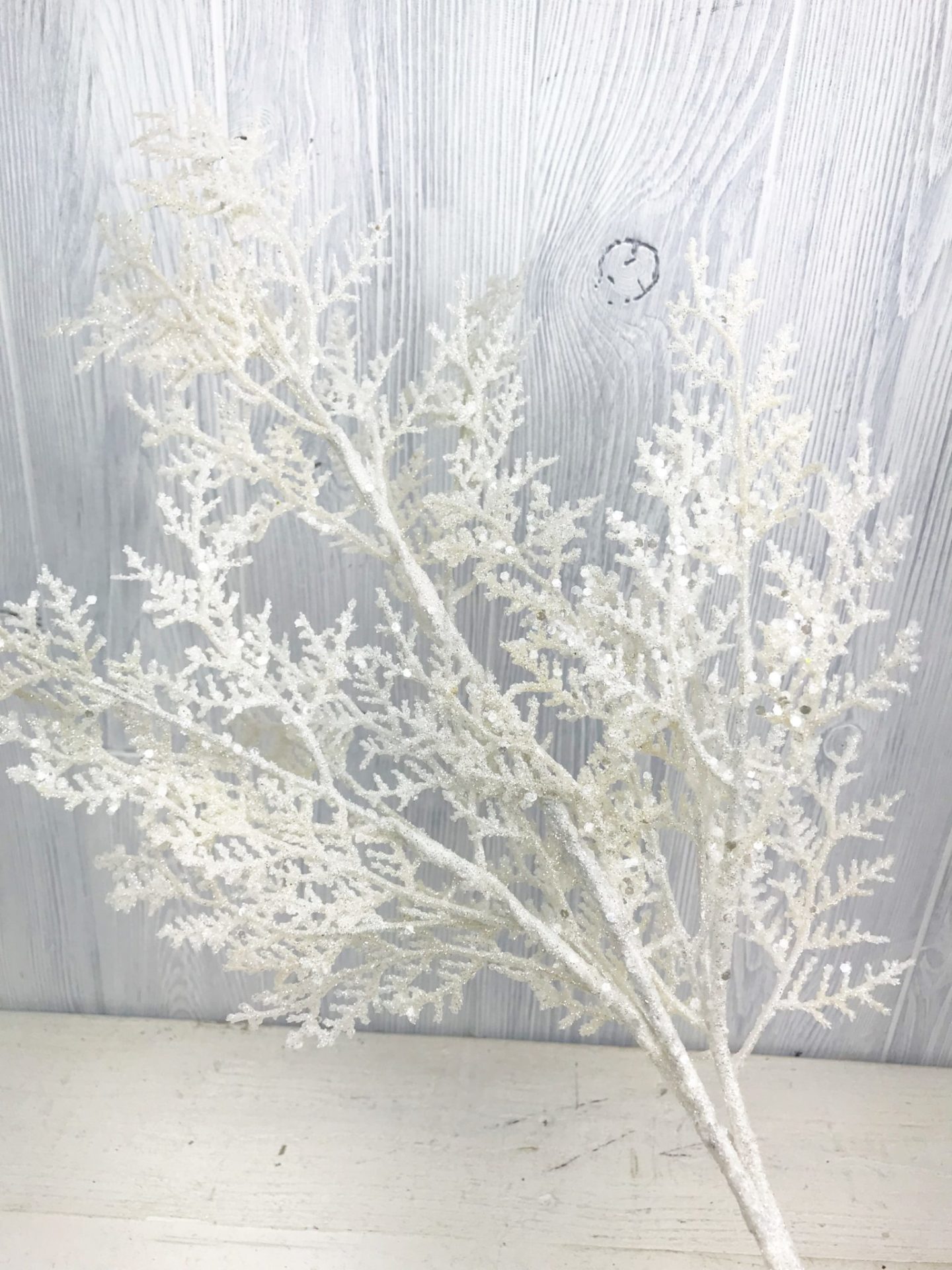 White Glitter Cedar Stem - Kelea's Florals
