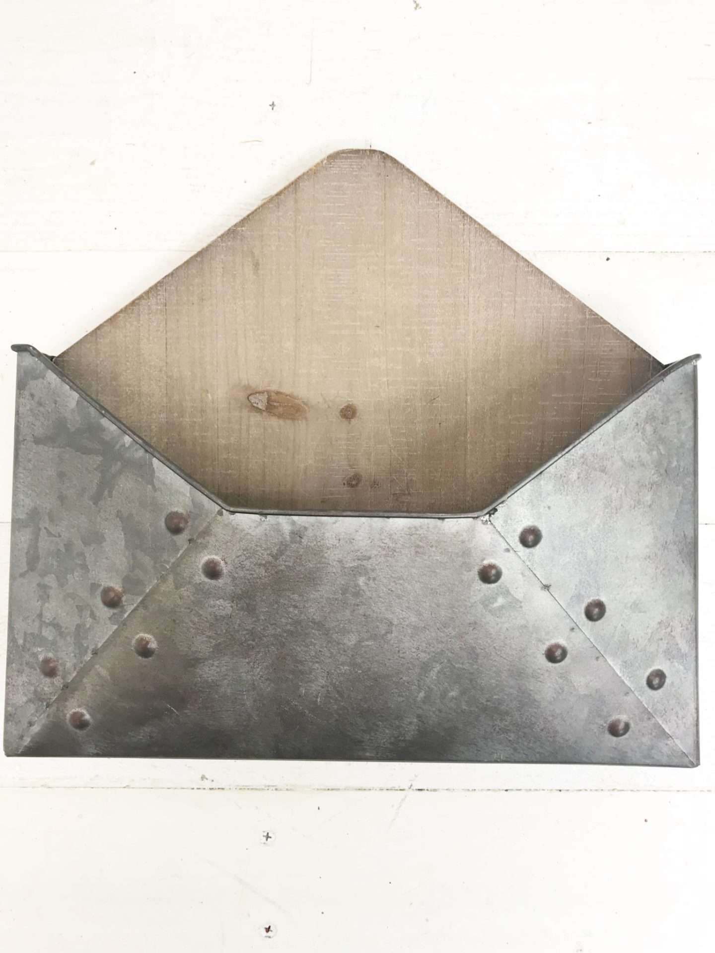 Metal and Wood Envelope wall pocket - Kelea's Florals