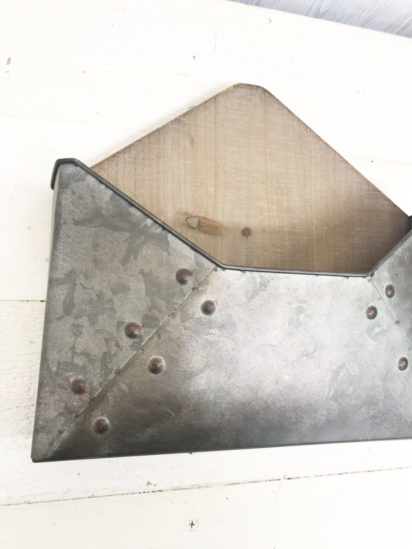Metal and Wood Envelope wall pocket - Kelea's Florals