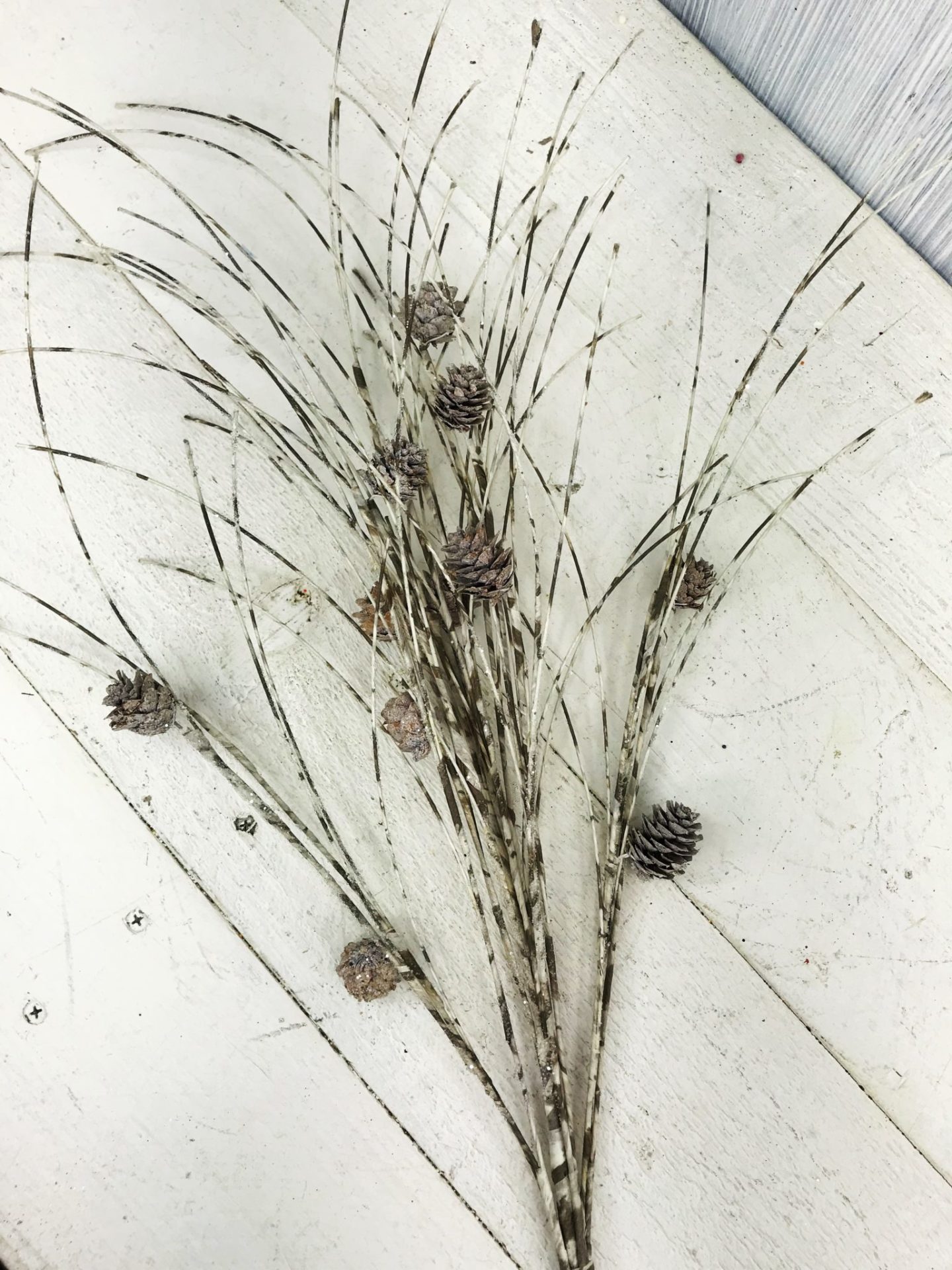Snowy Twig with Pine Cones Stem-37+20 - Kelea's Florals