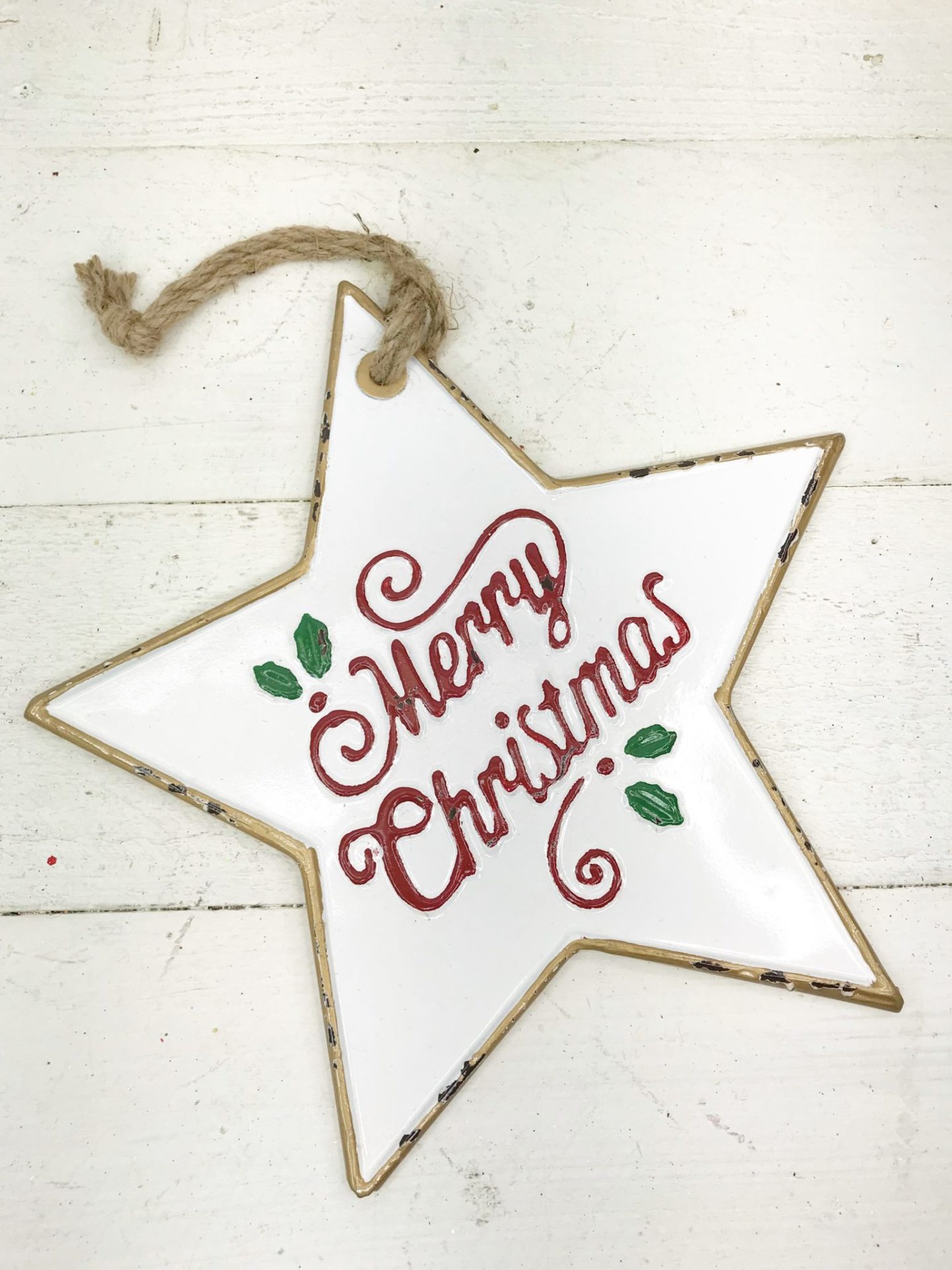 Merry Christmas Metal Star Sign - Kelea's Florals