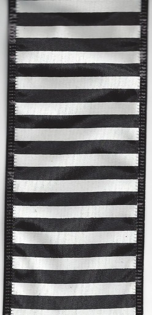 2.5" Black and White Railroad Stripe on 10 Yard Rolls - Kelea's Florals