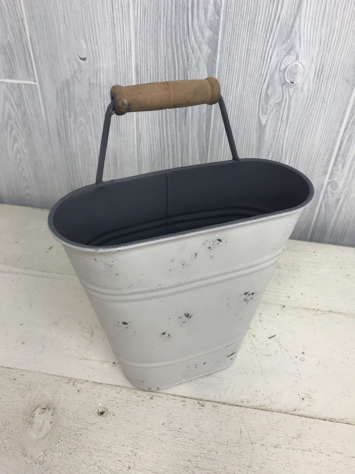 Large White Metal Wall Bucket - Kelea's Florals