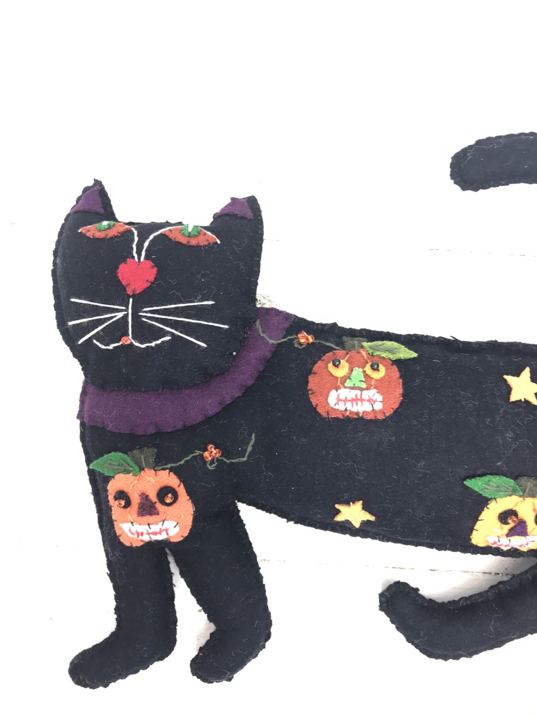 Plush Halloween Black Cat with Pumpkins - Kelea's Florals